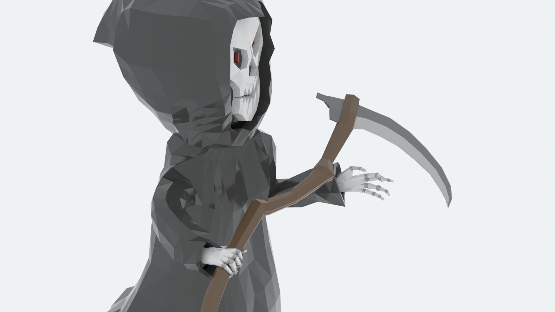 3D model Lowpoly Polygon Grim Reaper Character VR / AR / low-poly ...