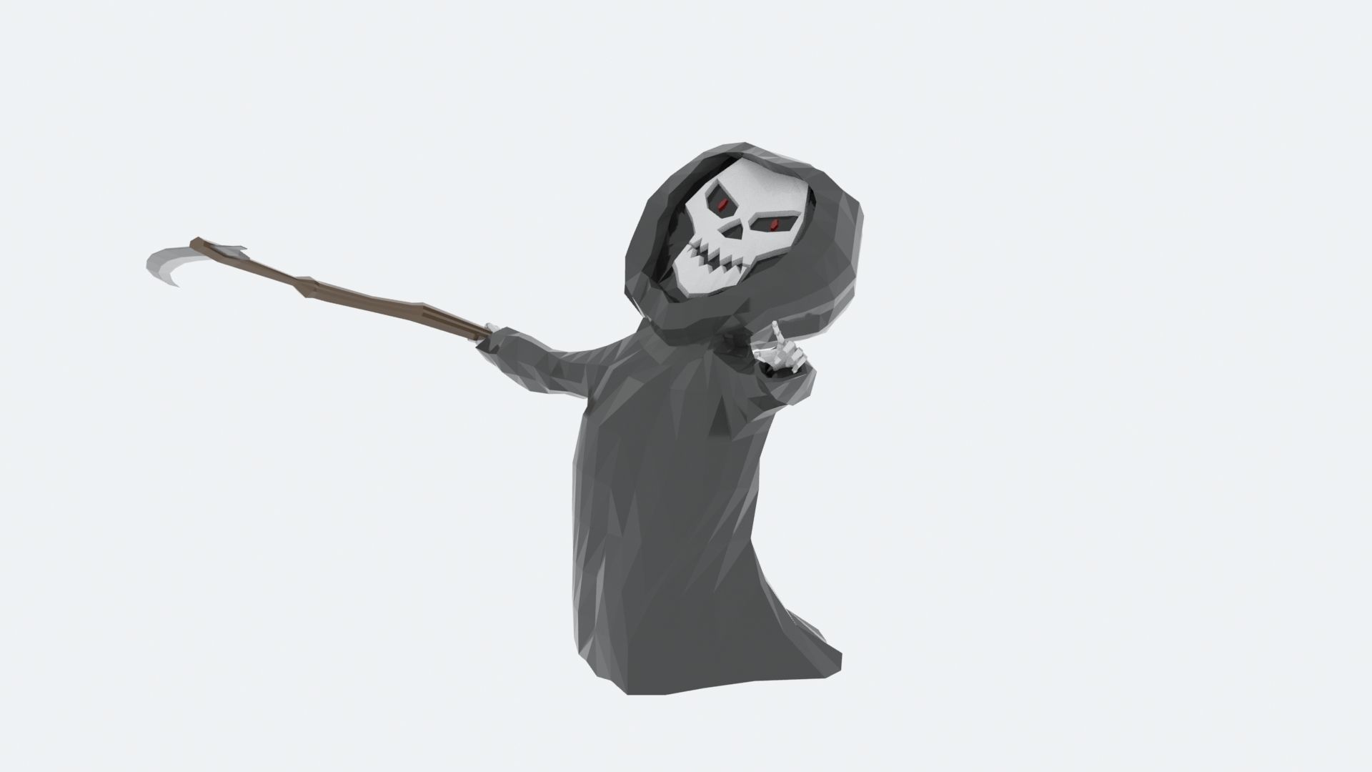 3D model Lowpoly Polygon Grim Reaper Character VR / AR / low-poly ...