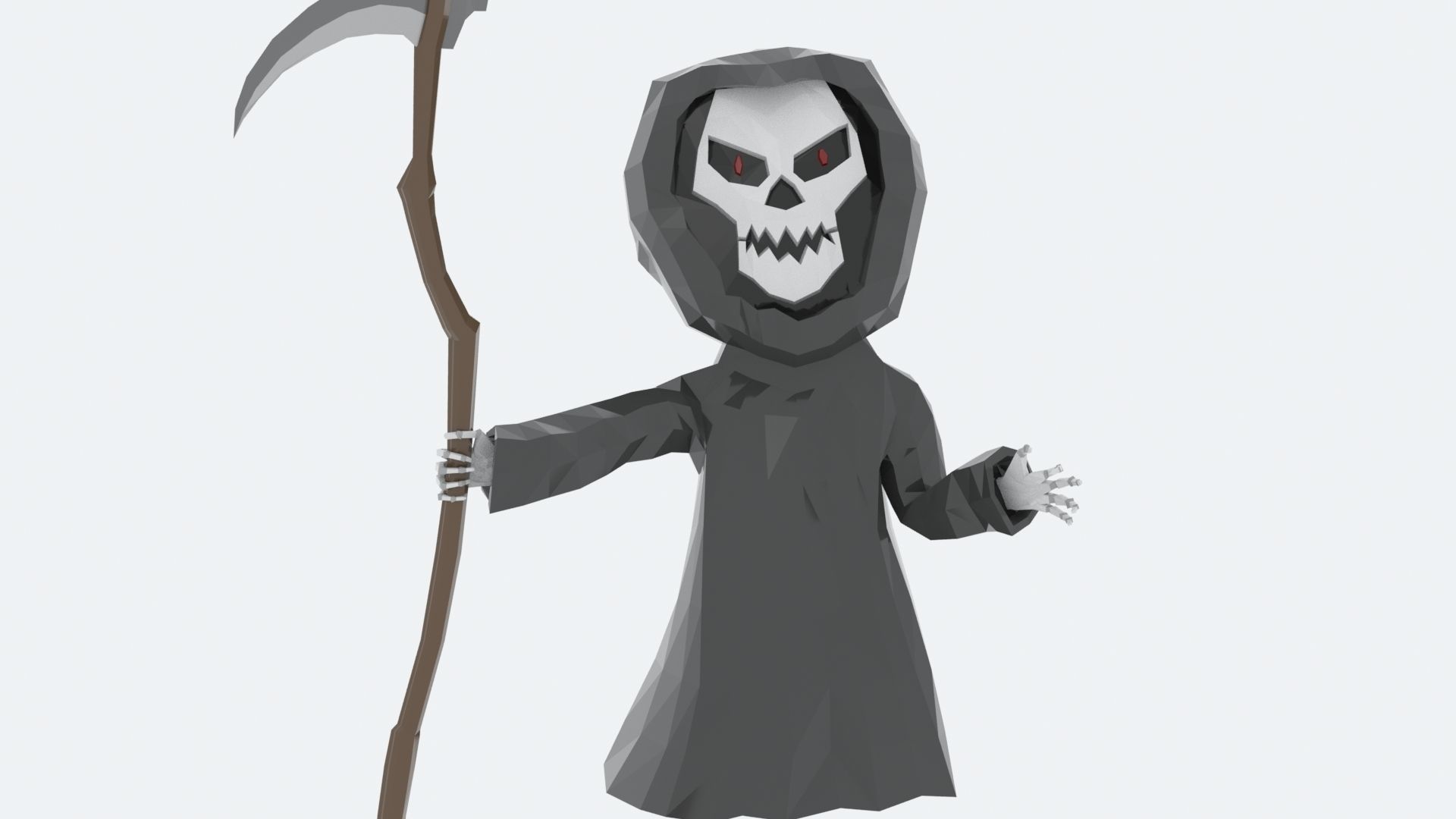 3D model Lowpoly Polygon Grim Reaper Character VR / AR / low-poly ...