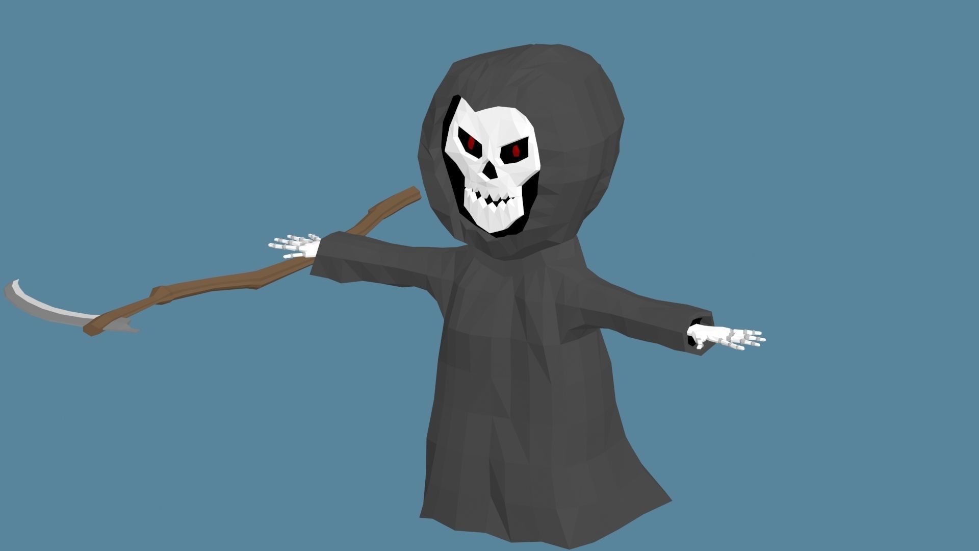 3D model Lowpoly Polygon Grim Reaper Character VR / AR / low-poly ...