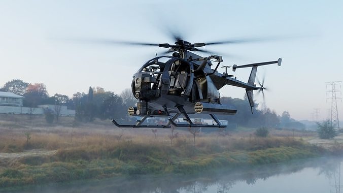 3D model AH-6 Little Bird Rigged VR / AR / low-poly rigged | CGTrader