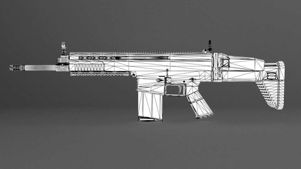 Scar-H Rifle 3D model | CGTrader