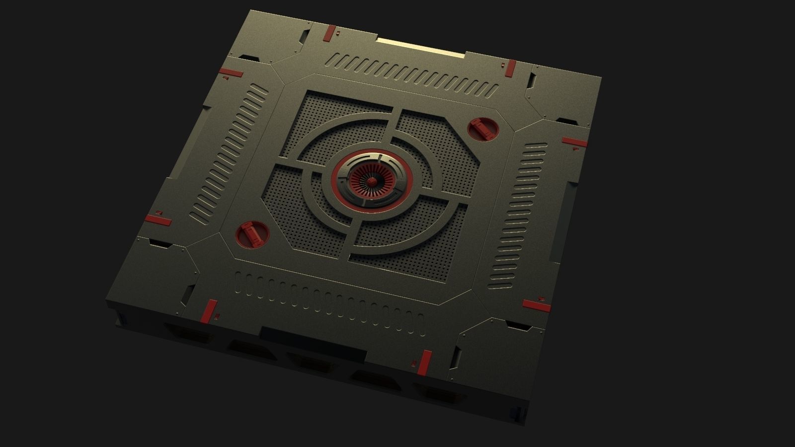 Sci-Fi Radiator Ventilation Panel 3D model | CGTrader