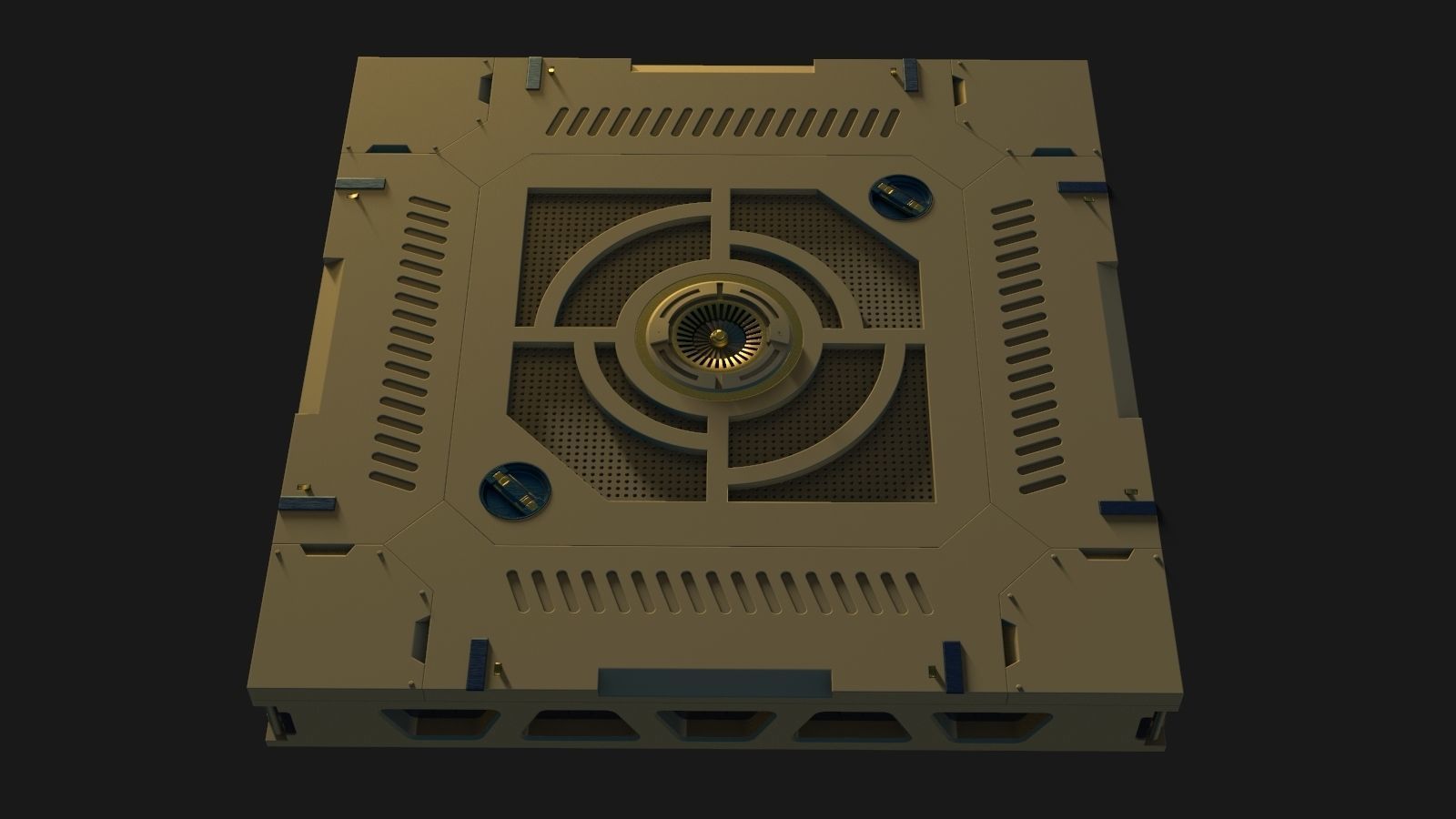 Sci-Fi Radiator Ventilation Panel 3D model | CGTrader