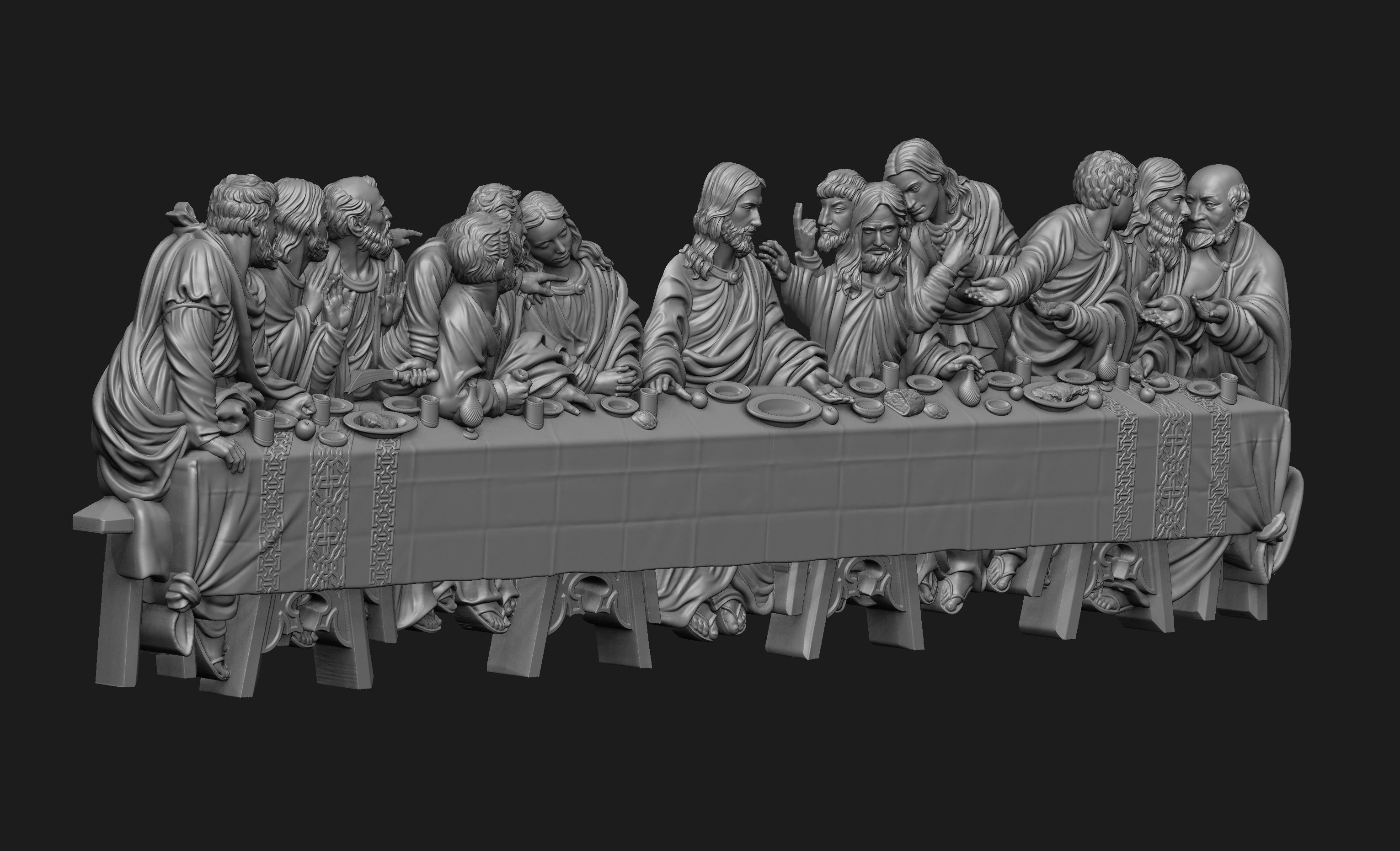 Last Supper Bas Relief Set 3d Model 3d Printable Cgtrader