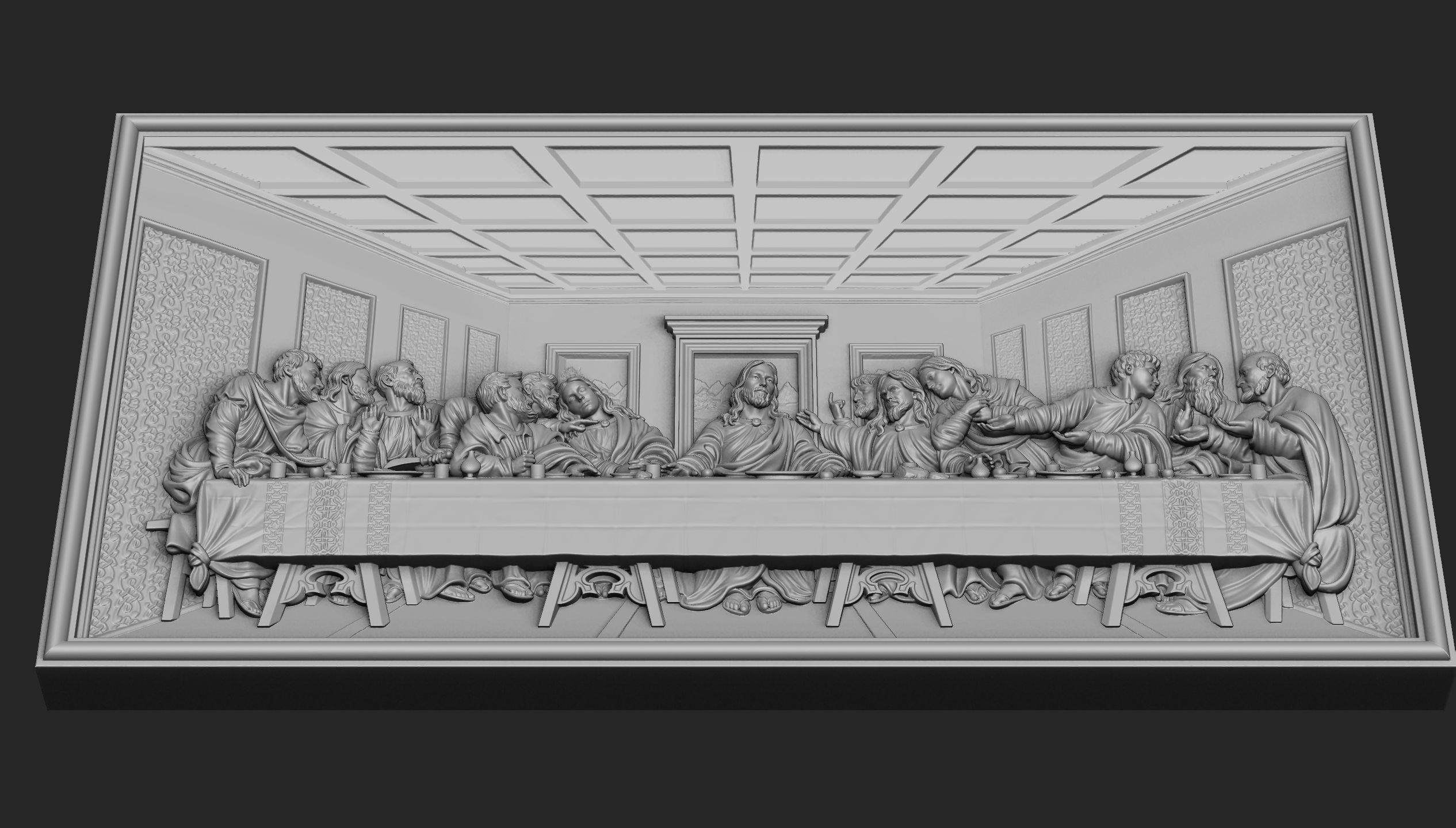 Last Supper Bas Relief Set 3d Model 3d Printable Cgtrader