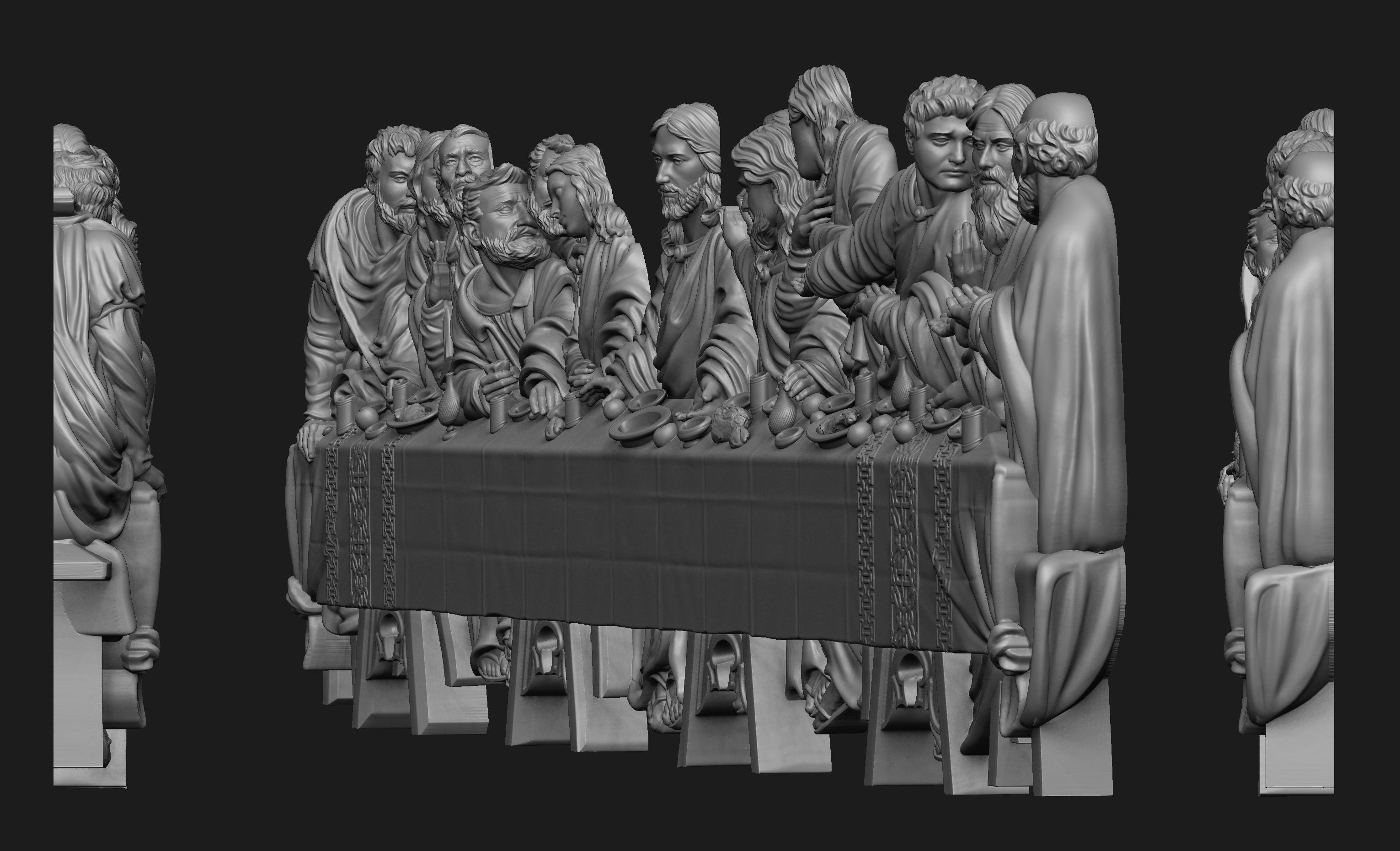 Last Supper Bas Relief Set 3d Model 3d Printable Cgtrader