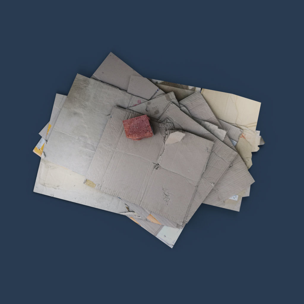 3D model Cardboard Debris 002 - rubbish trash cardboard boxes flat VR ...