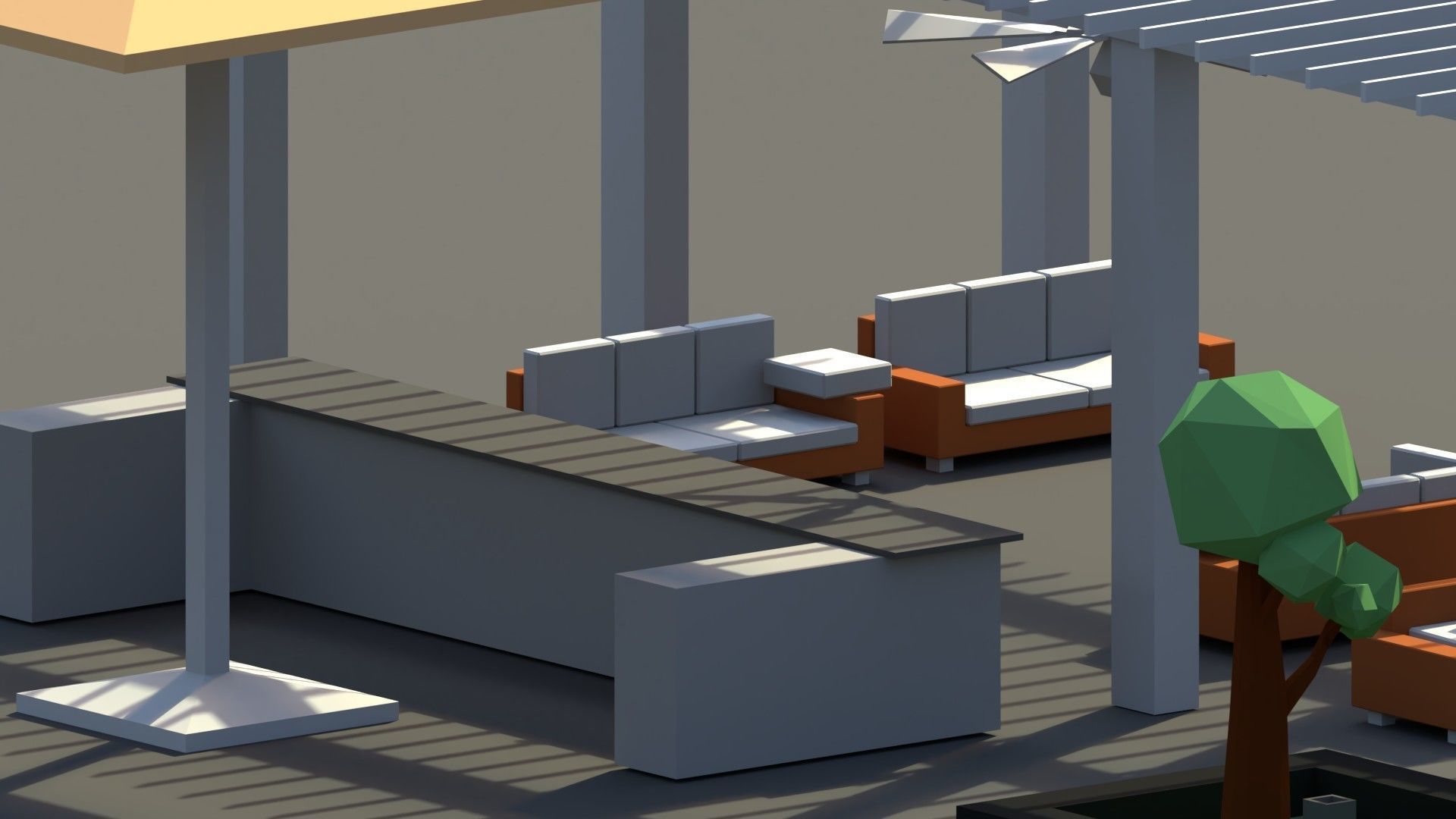 3D model Low Poly Holiday Summer Bar VR / AR / low-poly | CGTrader