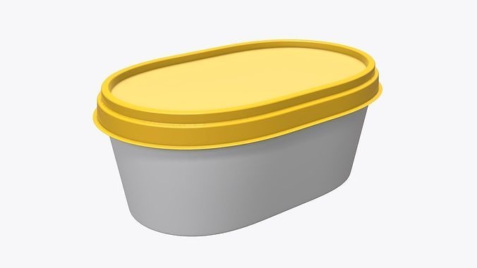 Margarin oval package 01 3D model | CGTrader