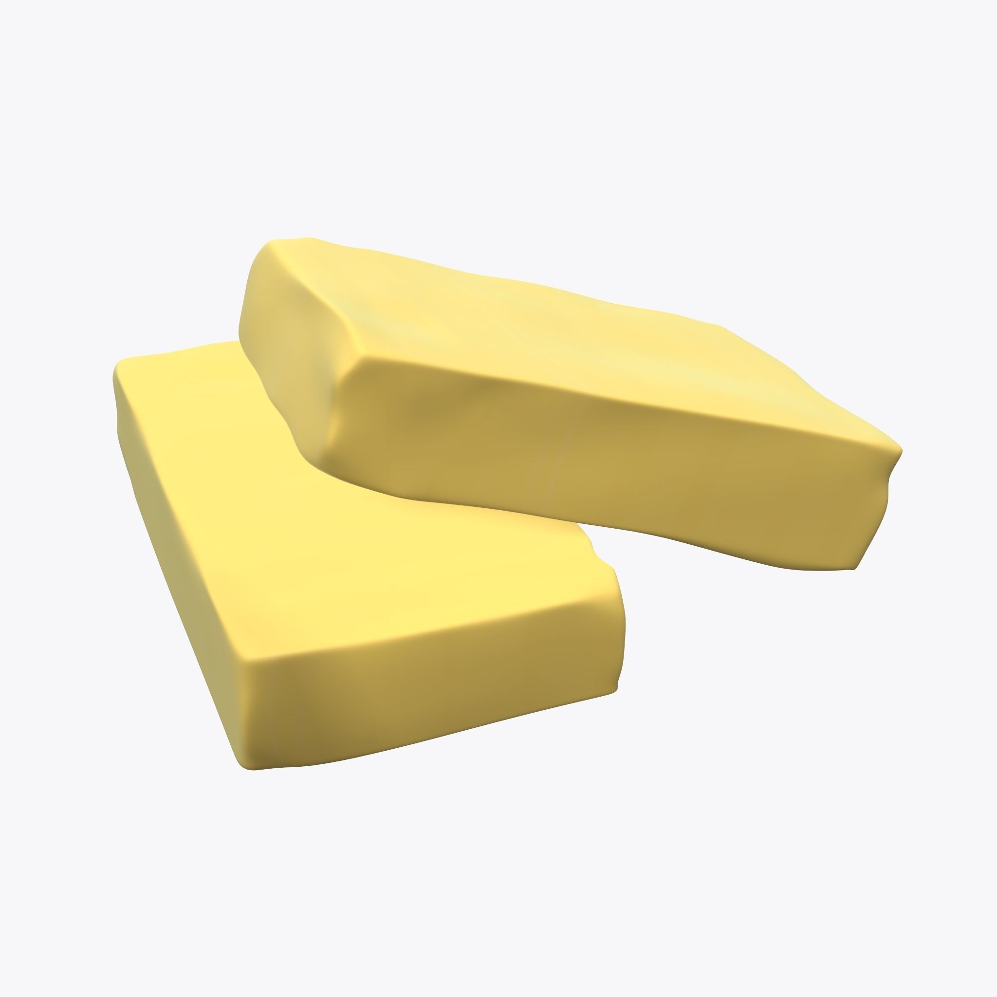 Butter slices on ground 3D model MAX OBJ FBX MDL