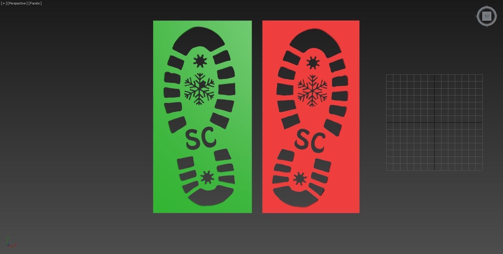 Santa Boot Print Stencils 3D model 3D printable | CGTrader