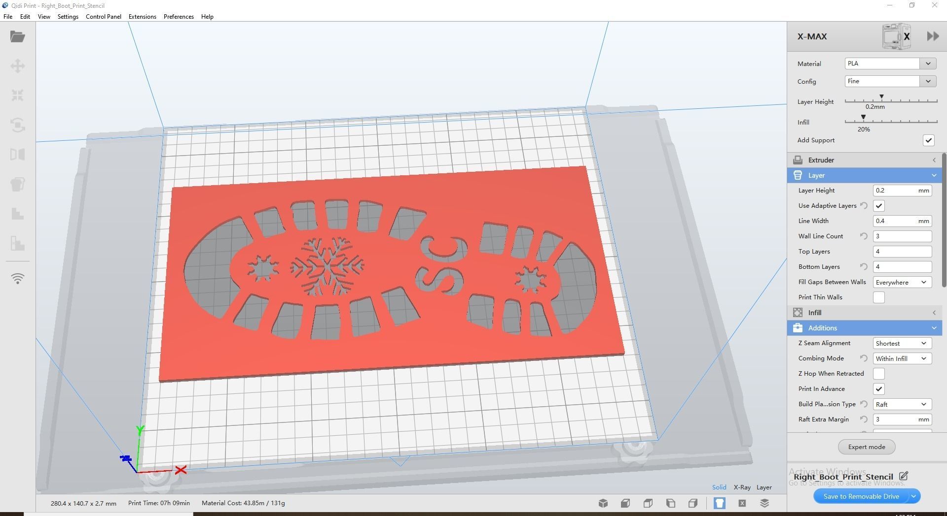 Santa Boot Print Stencils 3D model 3D printable | CGTrader