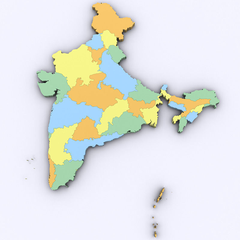 Map of India 3D model | CGTrader