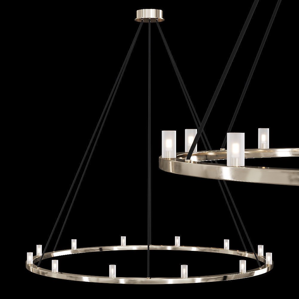 Restoration Hardware RENNES ROUND CHANDELIER 48 Nickel 3D