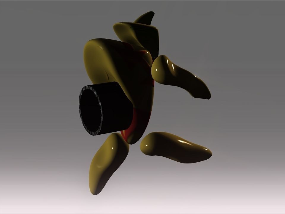 Auto pilot robotic gravity arms golden spaceship 3D model animated ...