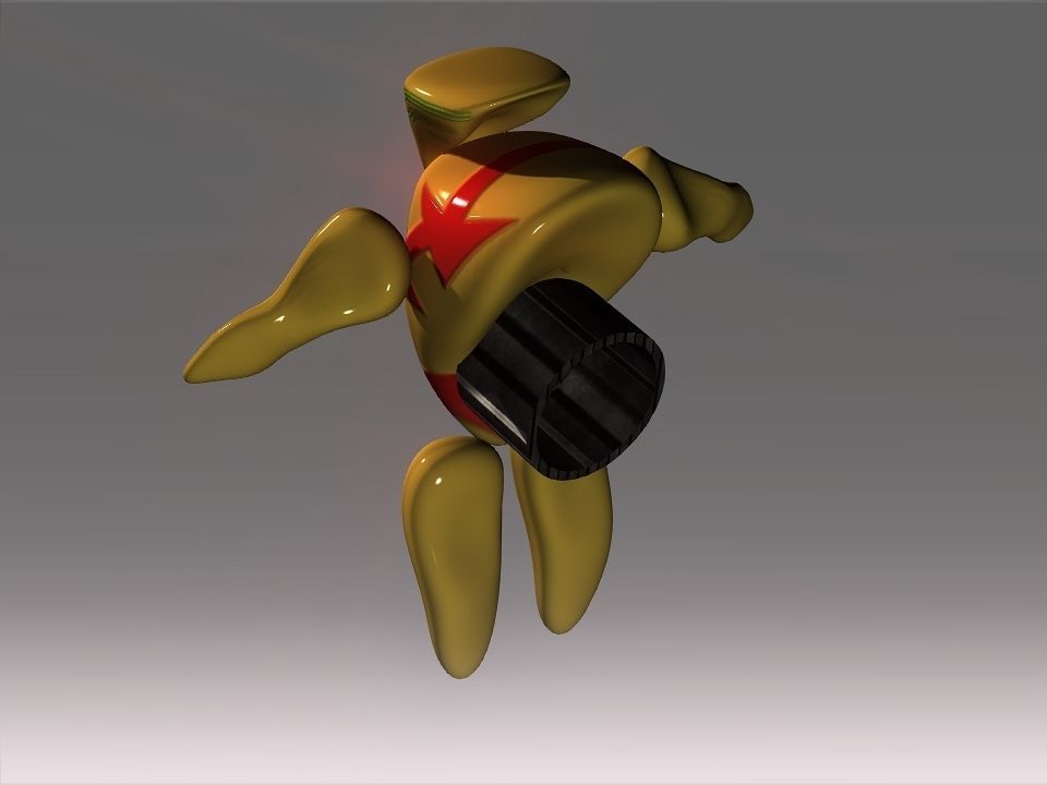Auto pilot robotic gravity arms golden spaceship 3D model animated ...