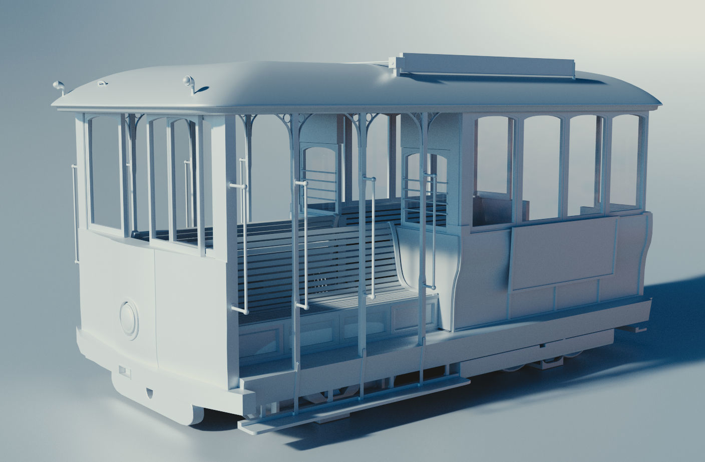 Trolley 3D model OBJ FBX BLEND