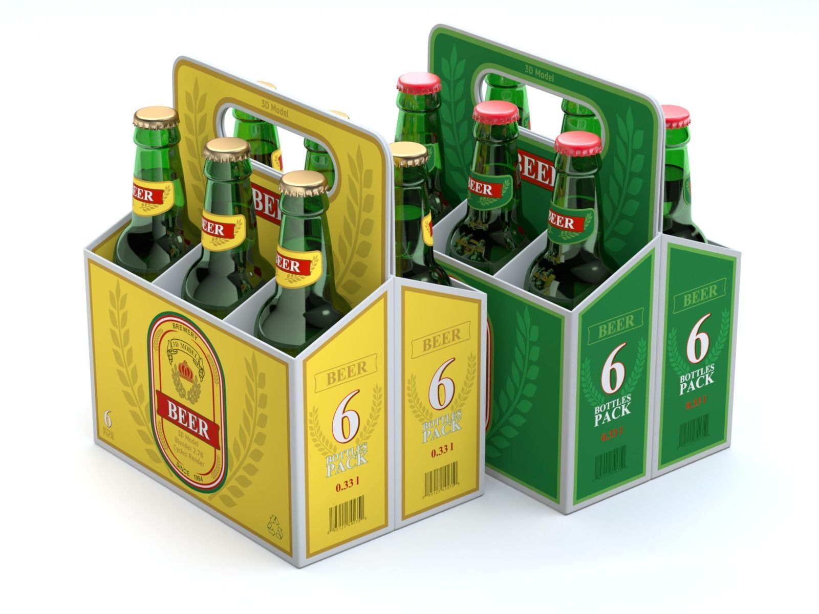 Beer Cardboard Pack 3D model | CGTrader