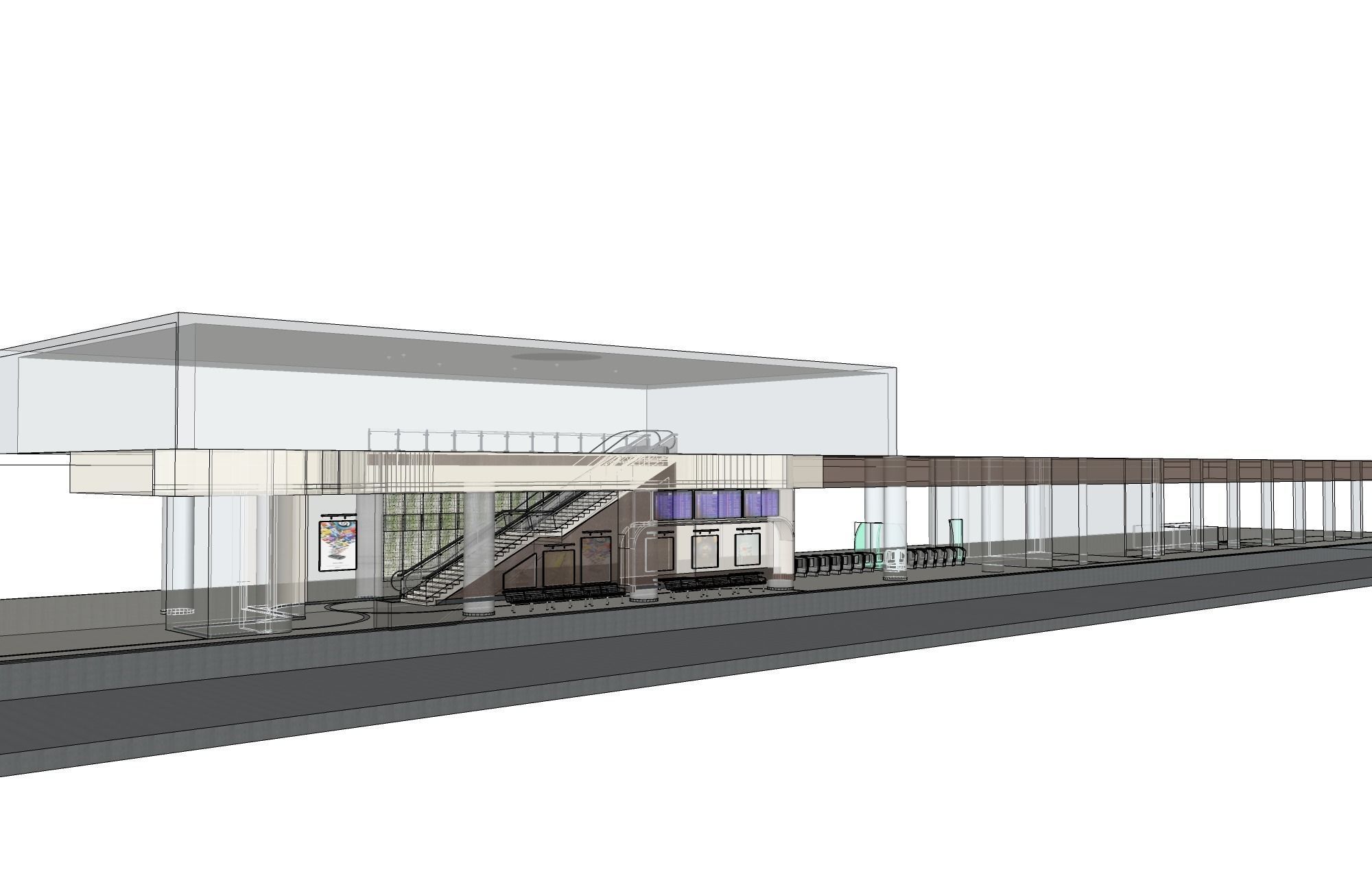 Interior Train Station Waiting Area 3D model | CGTrader