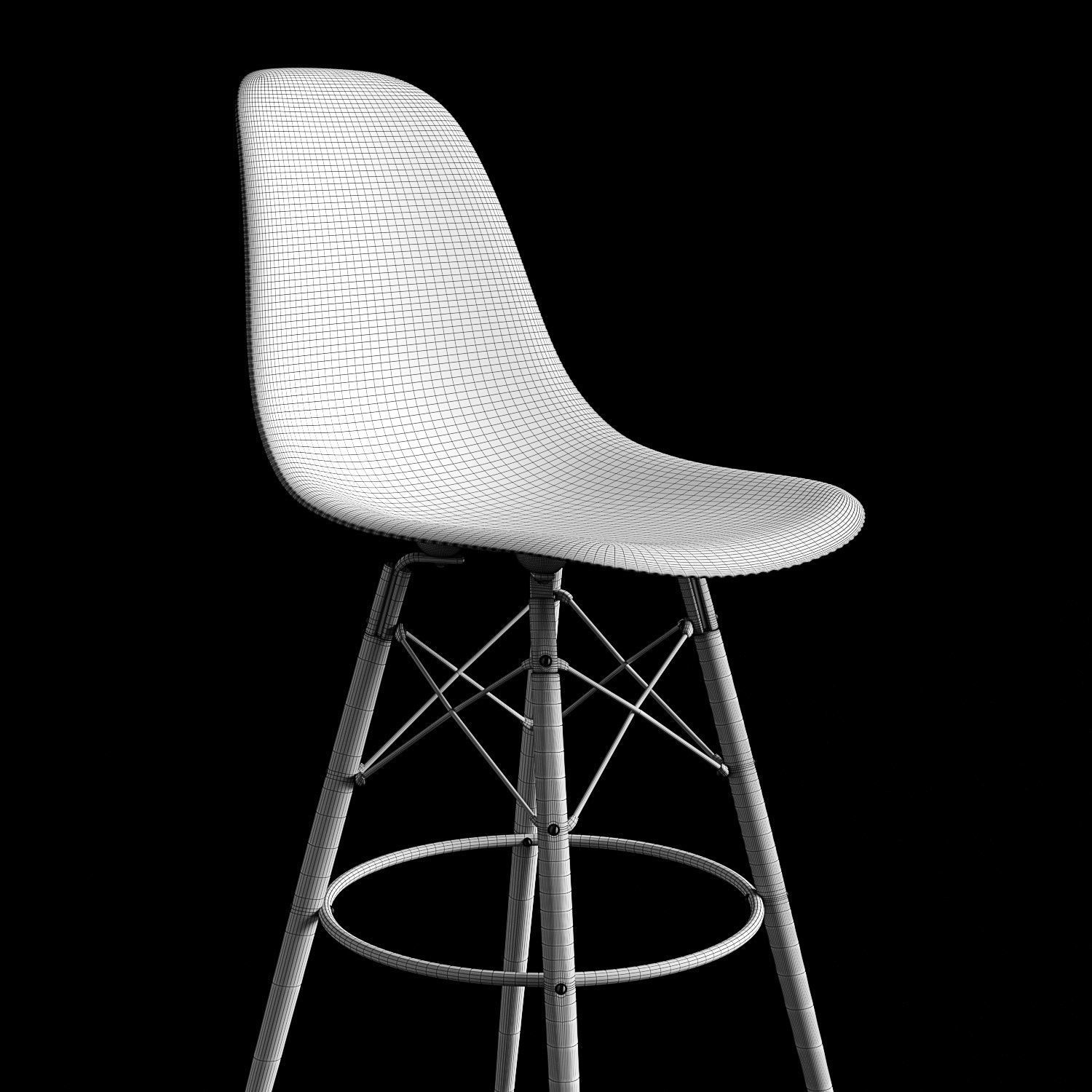 Bar stools eames 3D model | CGTrader