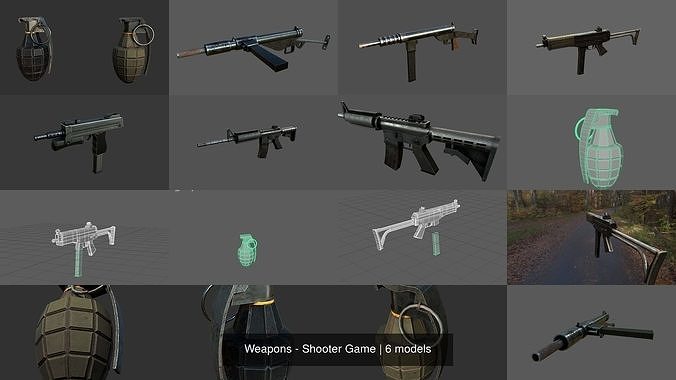 3D Model Collection Weapons - Shooter Game VR / AR / low-poly | CGTrader
