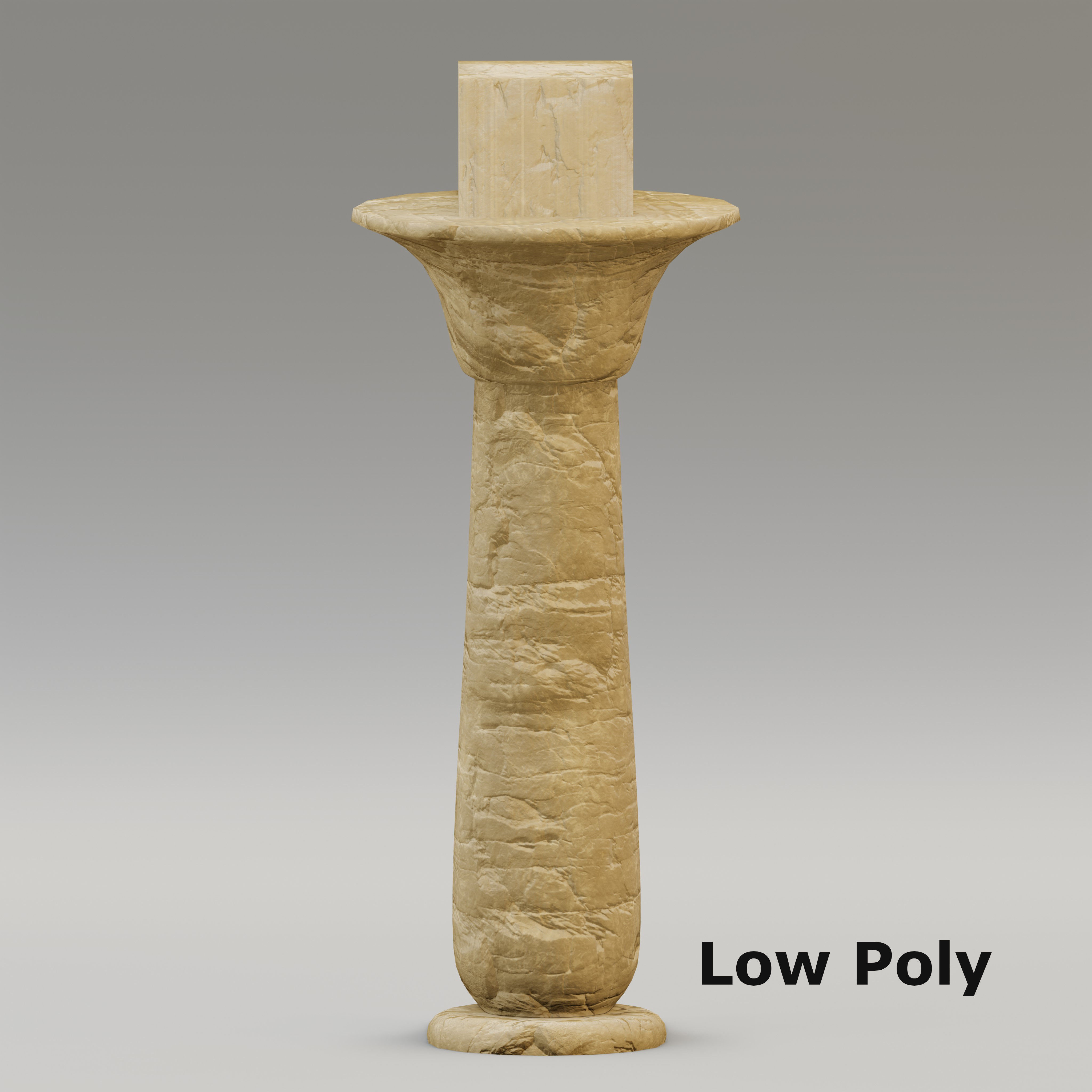 3d Model Egyptian Papyriform Column Vr Ar Low Poly Cgtrader