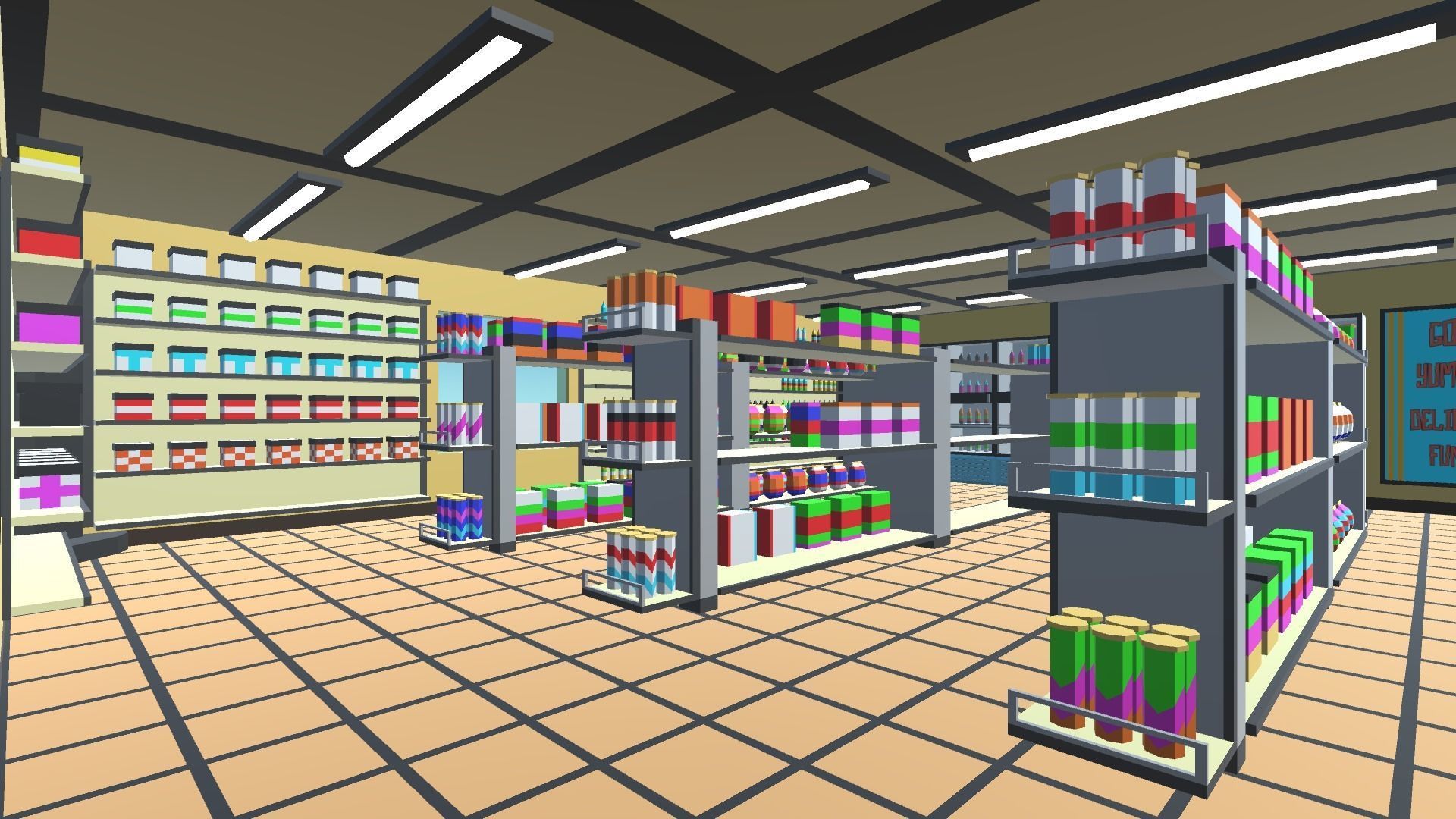 3D model 9t5 Low Poly Convenience Store VR / AR / low-poly | CGTrader