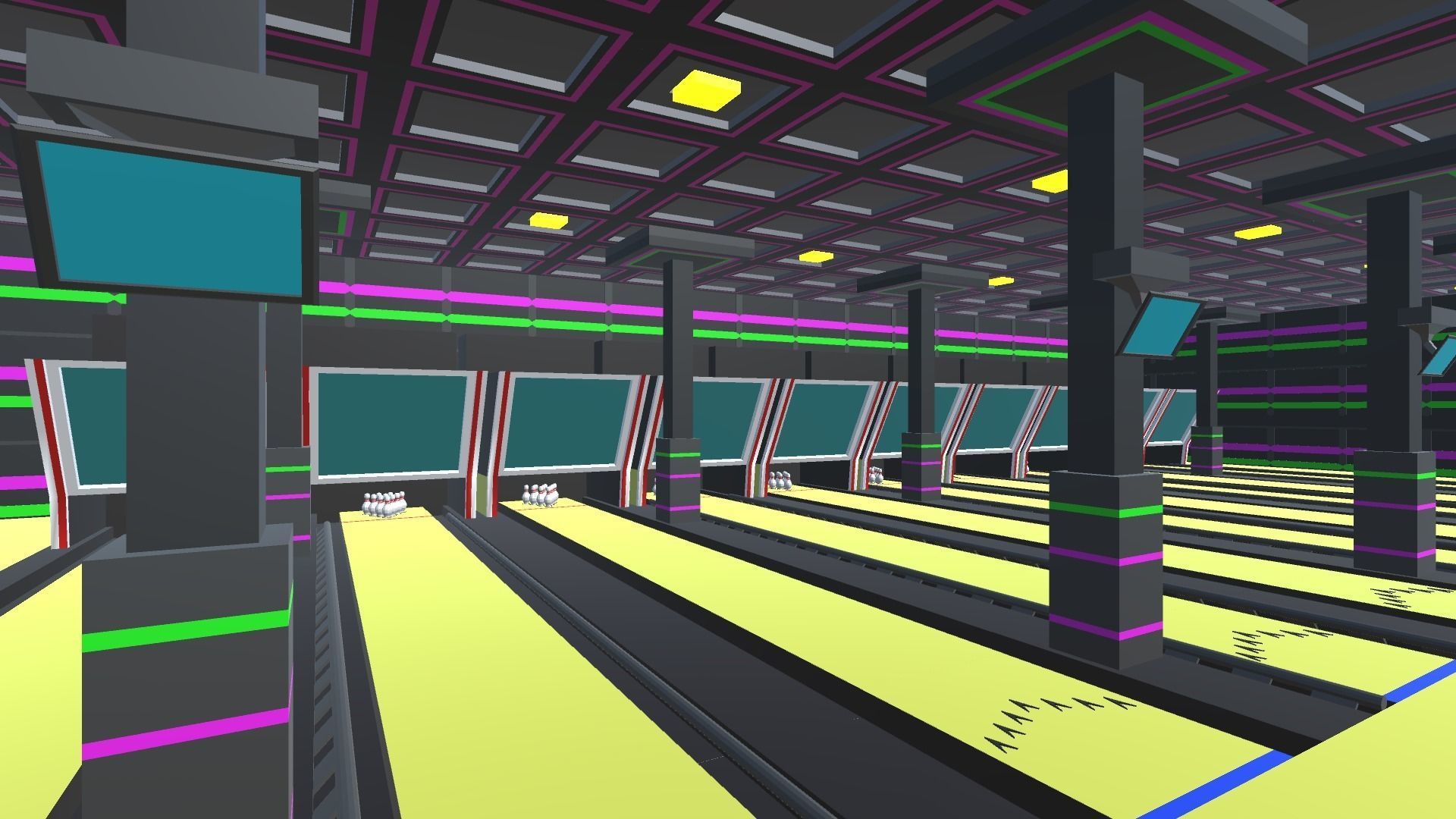 Low Poly Bowling Alley Pack 3D asset | CGTrader