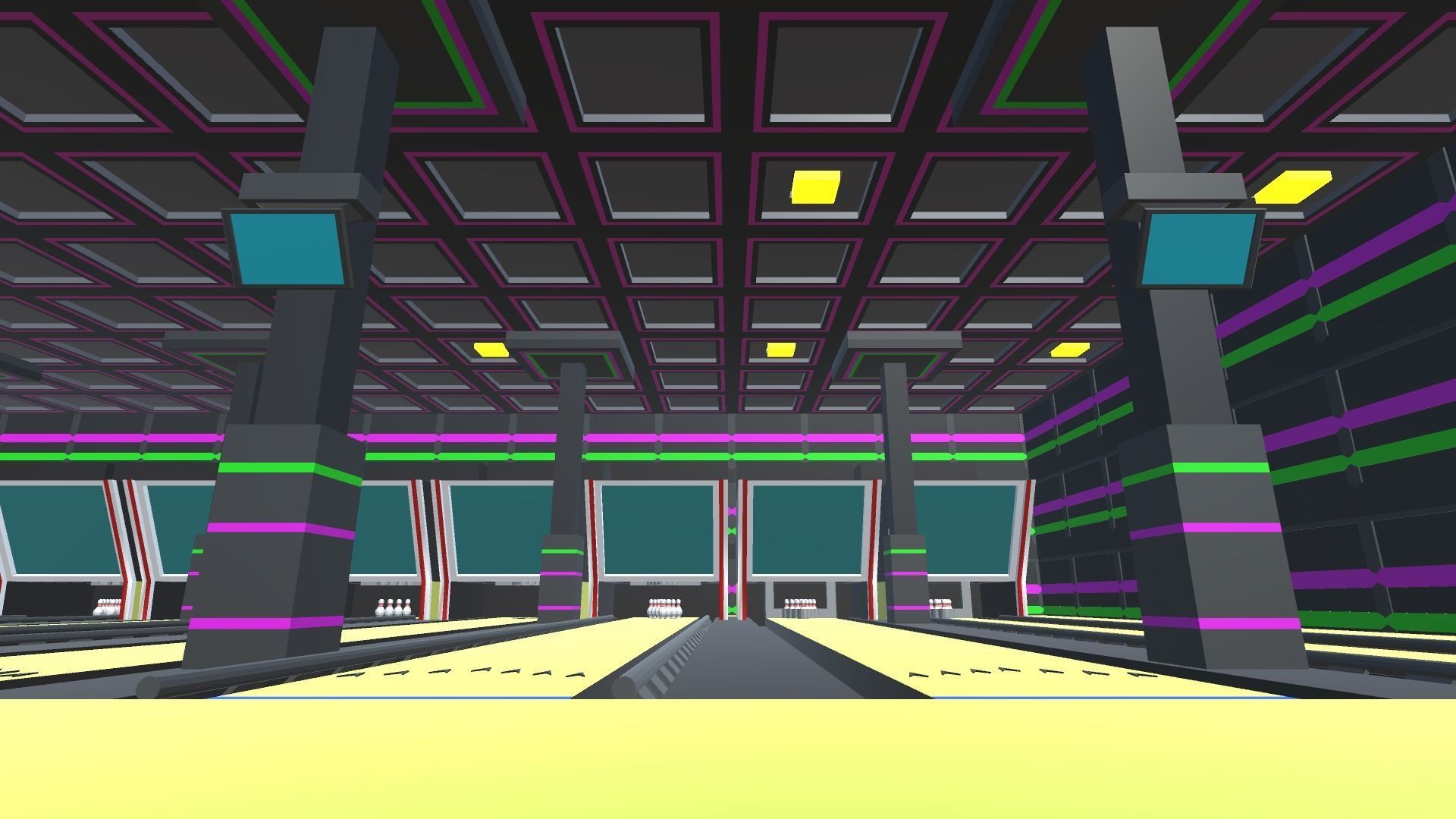 3D model 9t5 Low Poly Bowling Alley VR / AR / low-poly | CGTrader