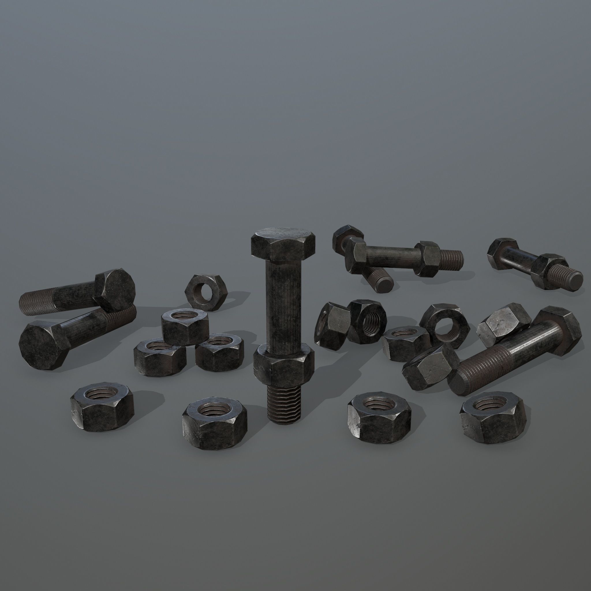 3D model Bolts bolt and nut VR / AR / low-poly | CGTrader