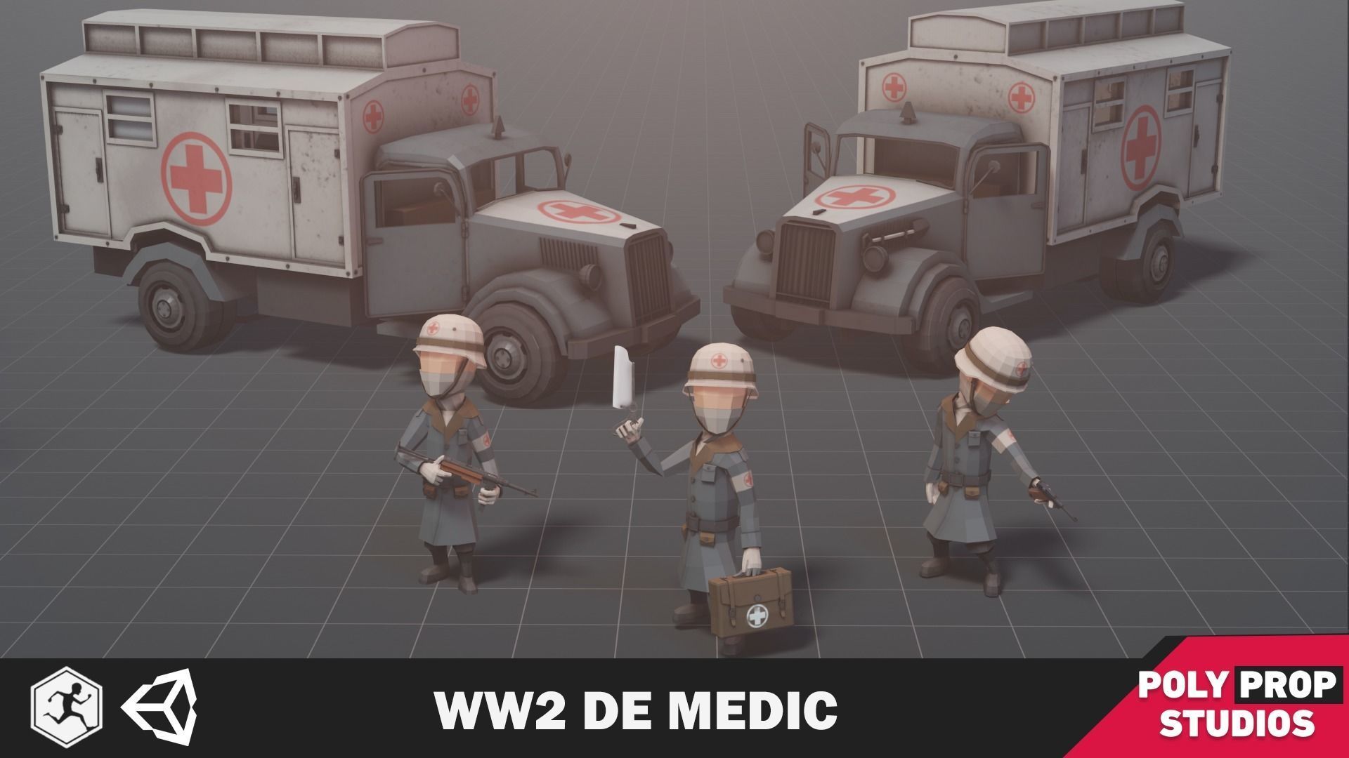 3D model WW2 DE Medic VR / AR / low-poly rigged animated | CGTrader