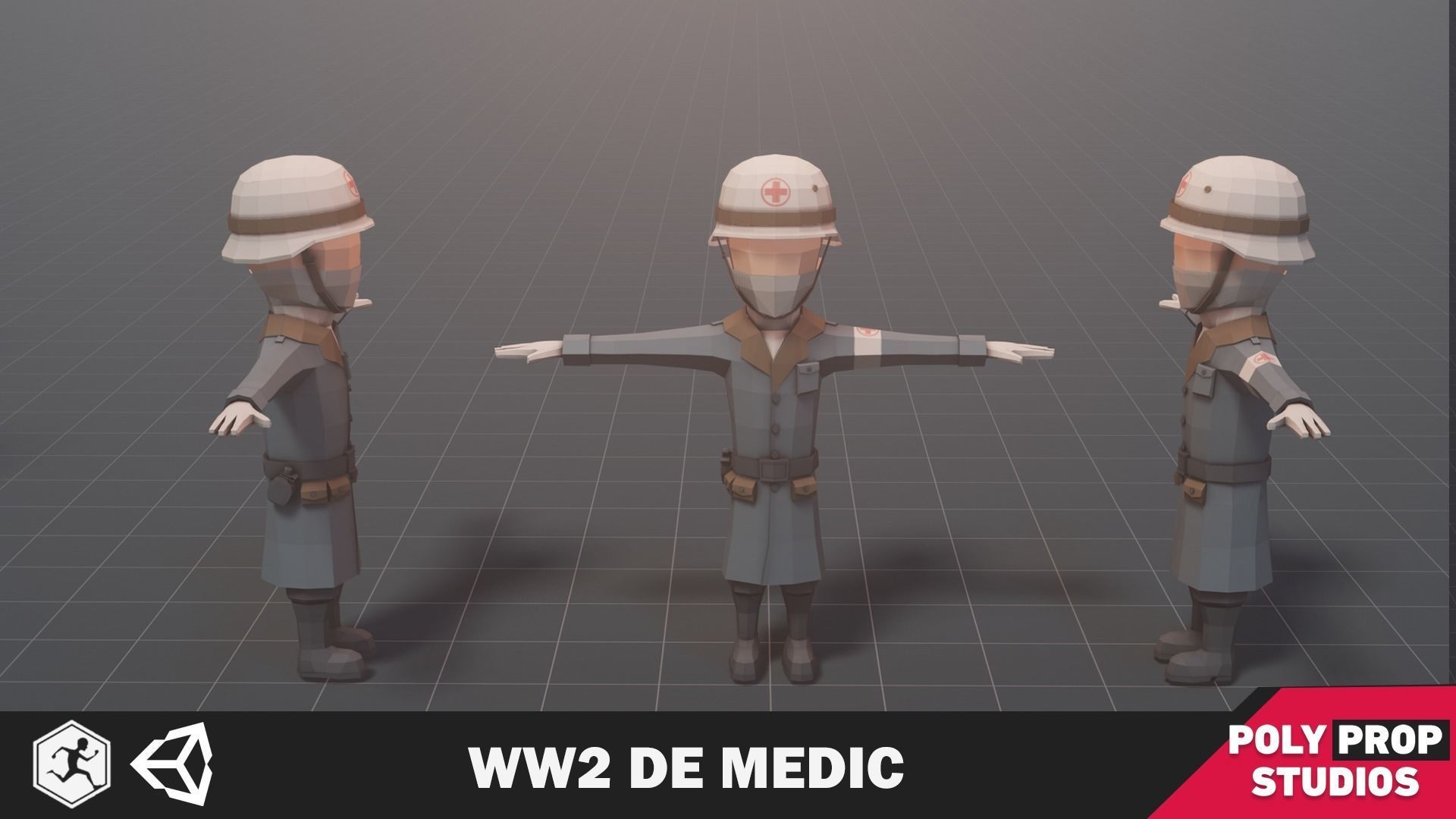 3D model WW2 DE Medic VR / AR / low-poly rigged animated | CGTrader