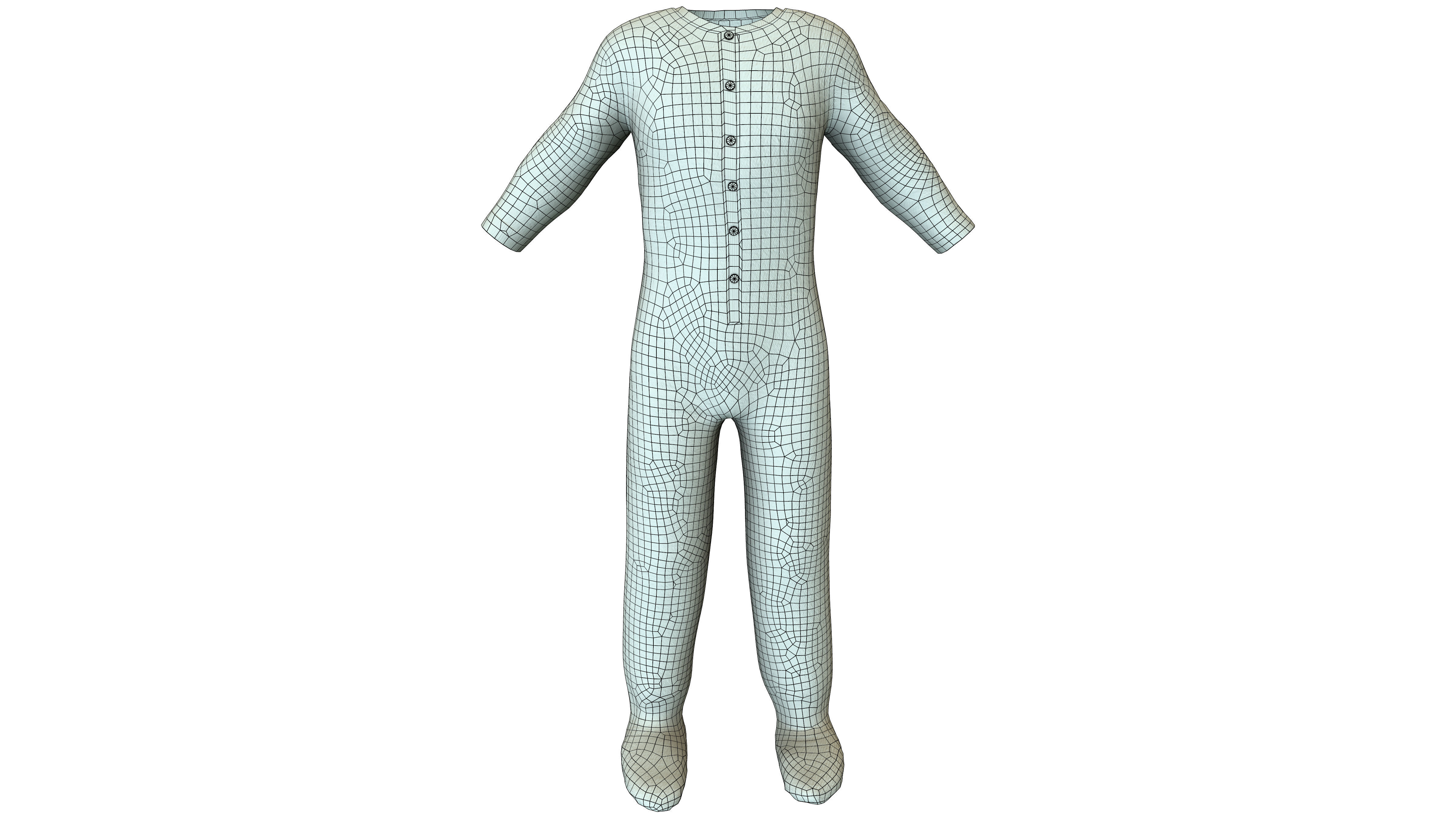 3D model Mens Footed Onesie Loungewear 5 Textures VR / AR / low-poly ...