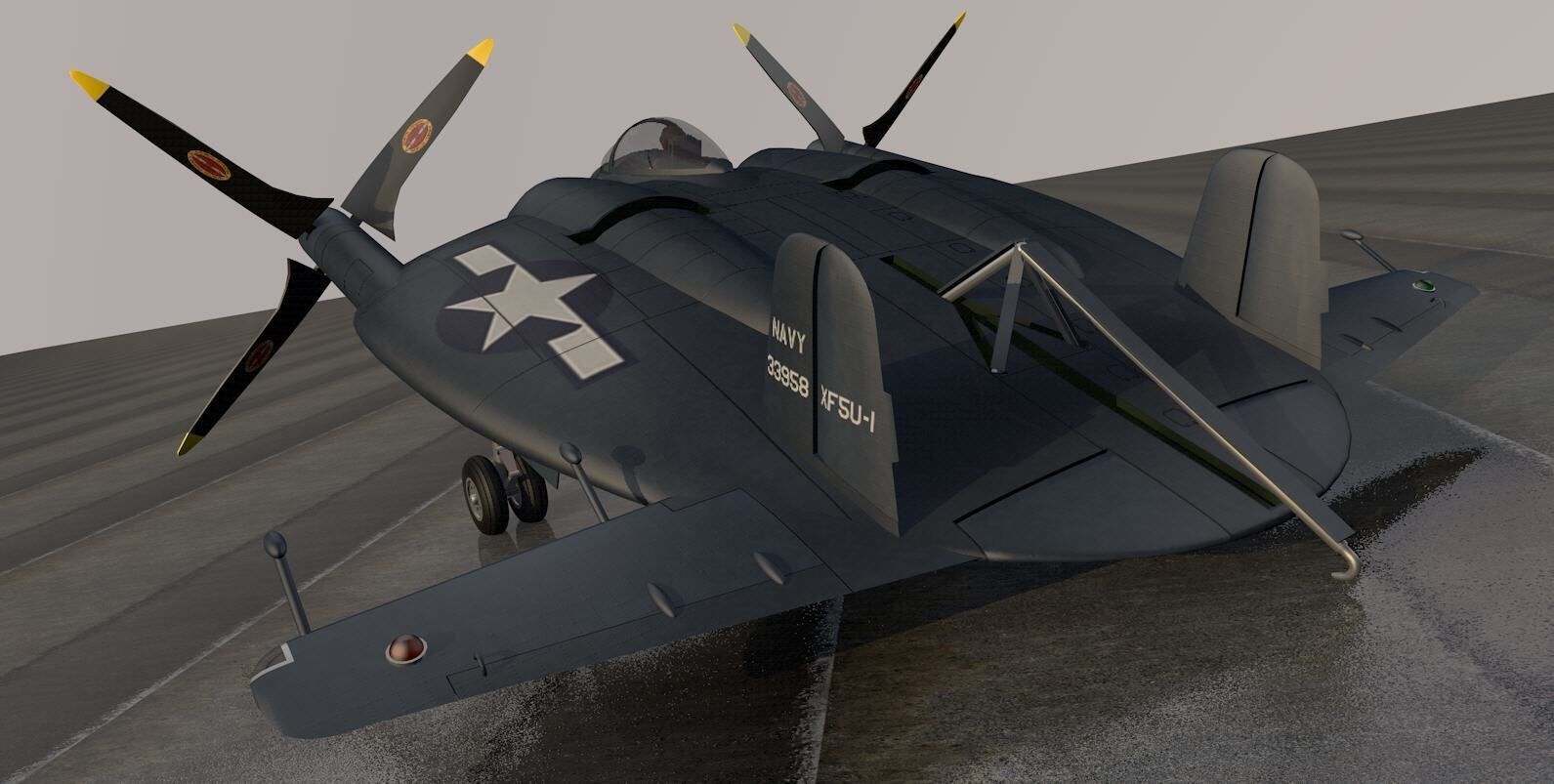 Vought XF5U-1 Flying Flapjack 3D model | CGTrader