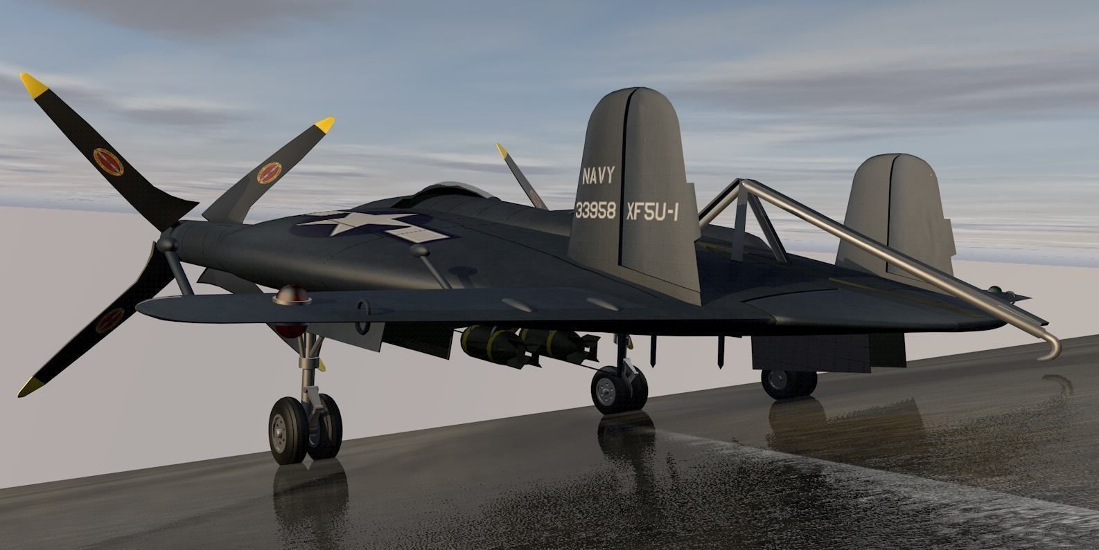 Vought XF5U-1 Flying Flapjack 3D model | CGTrader