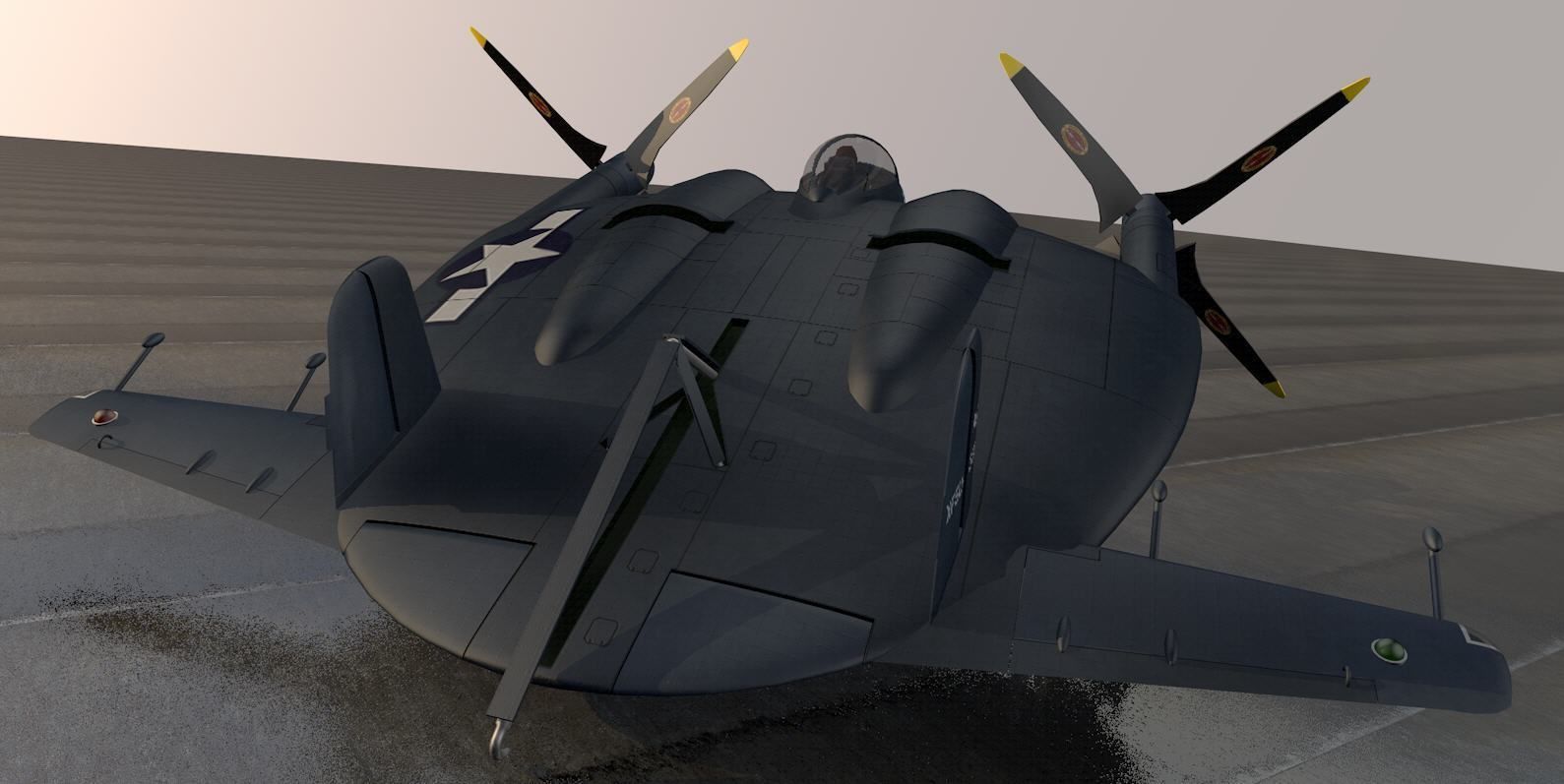 Vought XF5U-1 Flying Flapjack 3D model | CGTrader