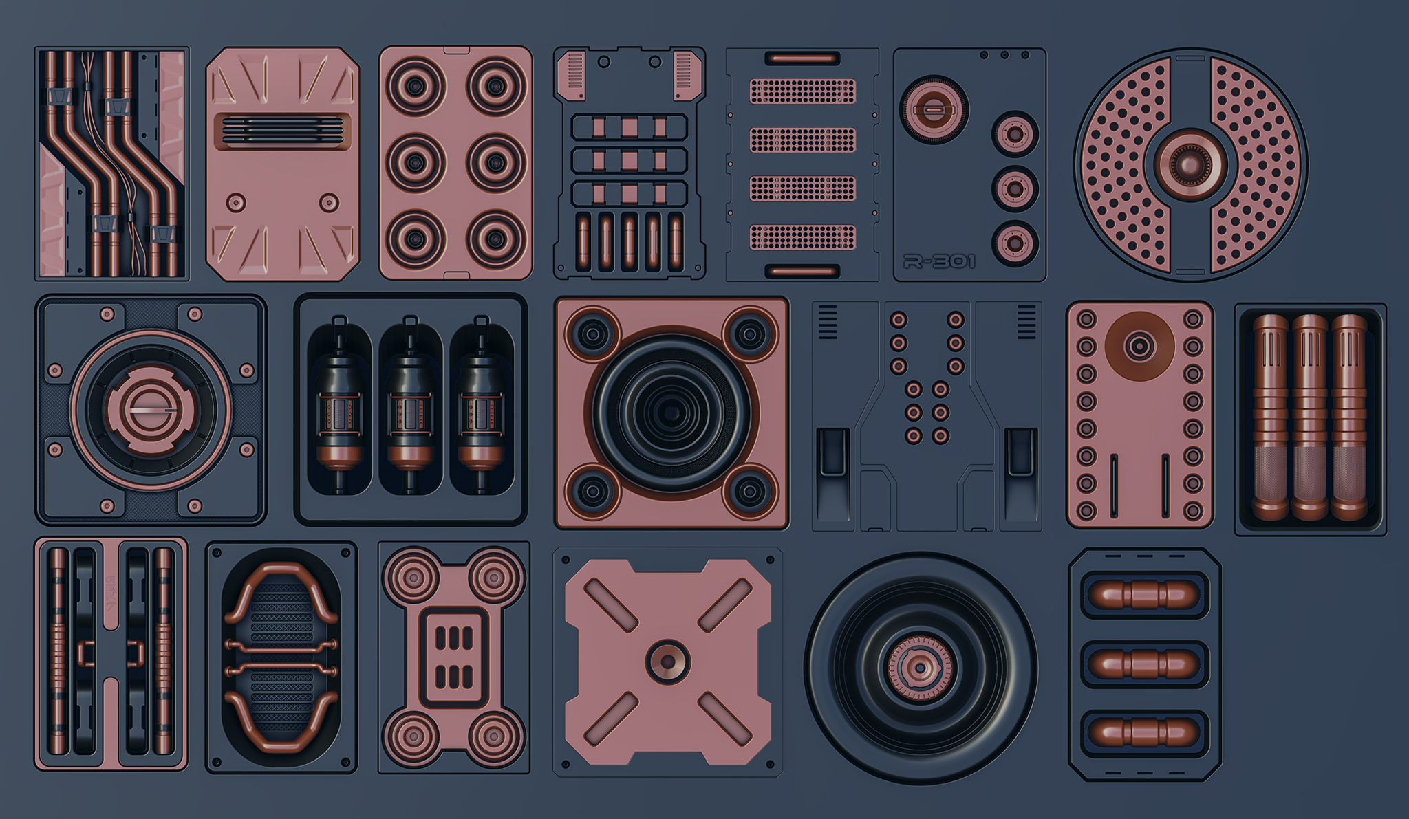 Scifi alpha decal panel pack v2 Decal Machine ready Texture | CGTrader
