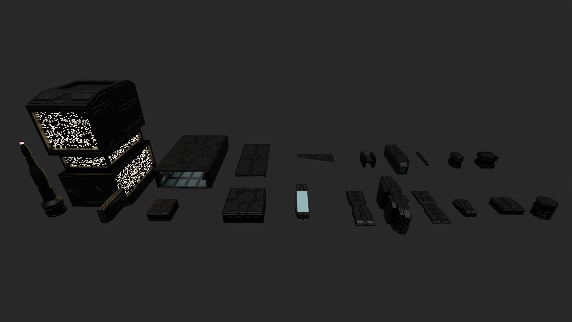 Scifi KitBash with Textures free VR / AR / low-poly 3D model | CGTrader