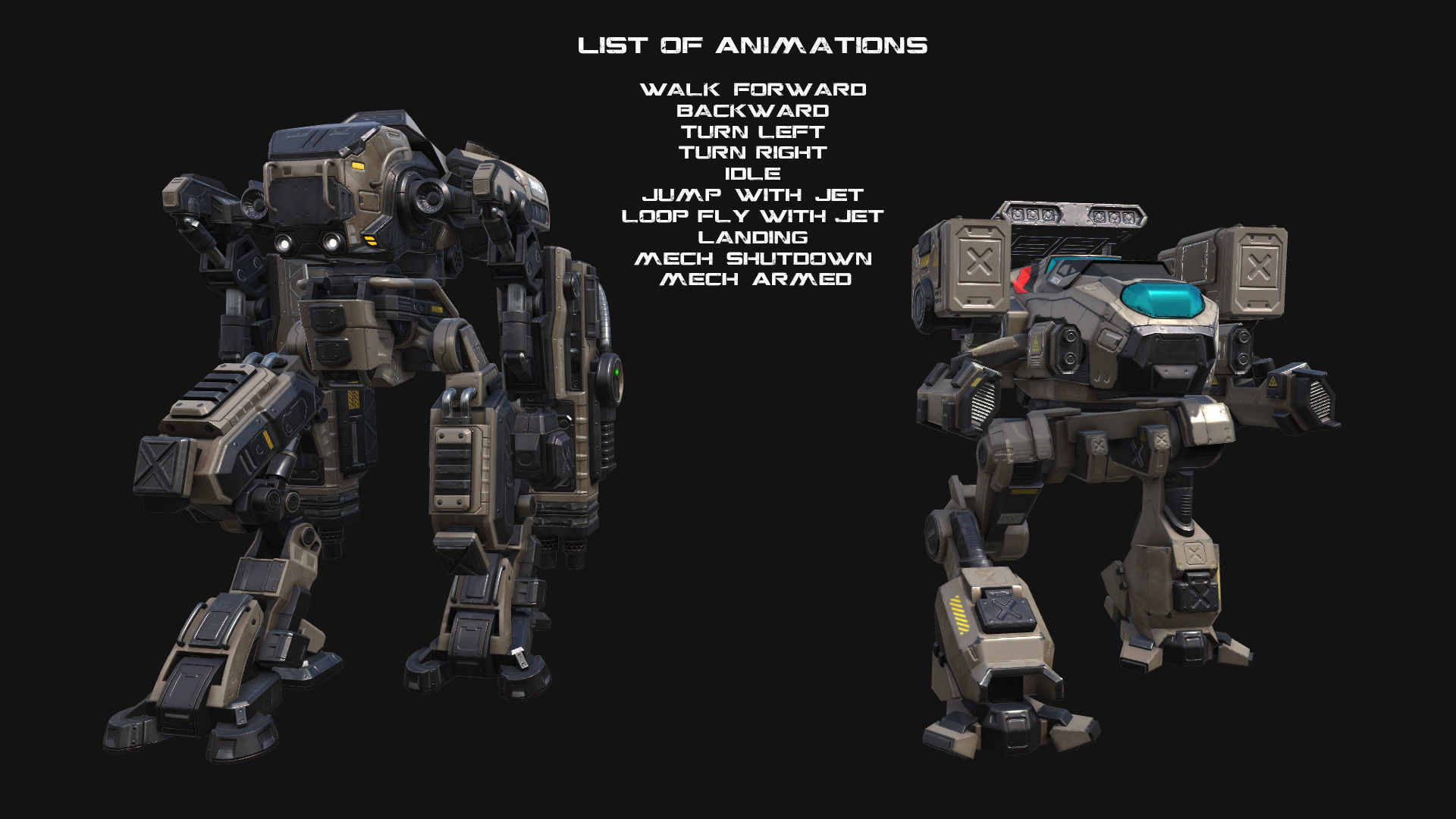 3D model PBR Modular Mechs v3 VR / AR / low-poly rigged animated | CGTrader