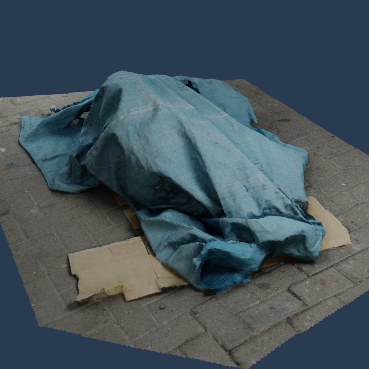 RAW 3D Scan - Rubbish tarp trash burlap canvas environment asset 3D ...