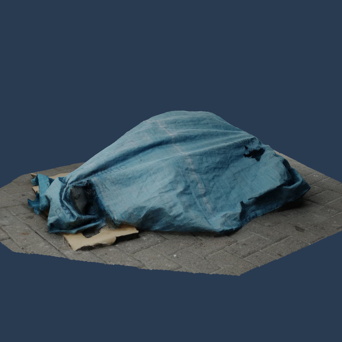 RAW 3D Scan - Rubbish tarp trash burlap canvas environment asset 3D ...