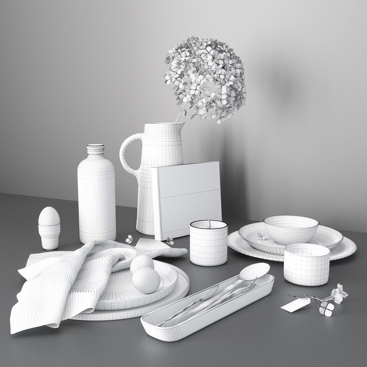 Minimalist tableware 3D model | CGTrader