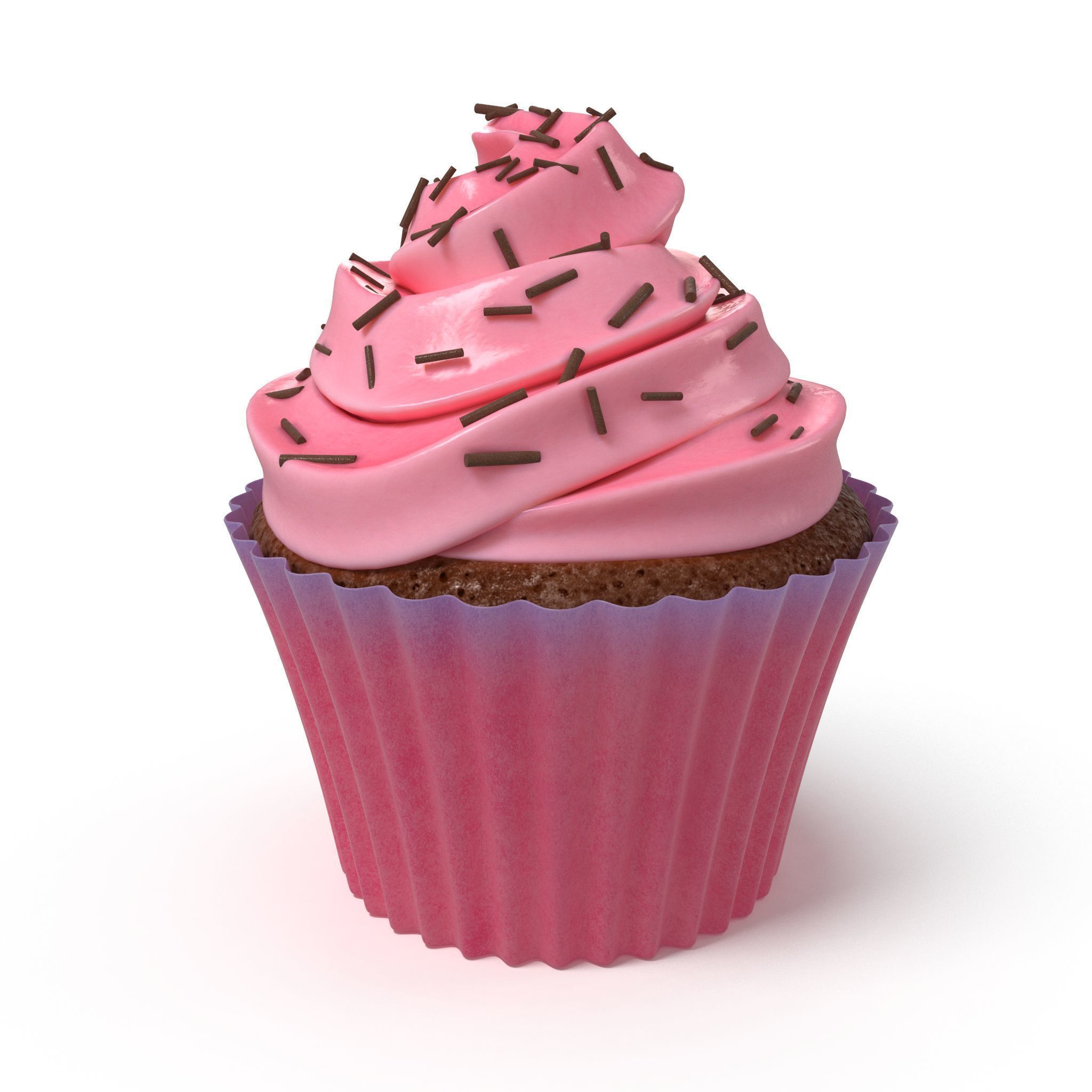 3D model Candy Collection cupcake with frosting and chocolate sprinkles ...