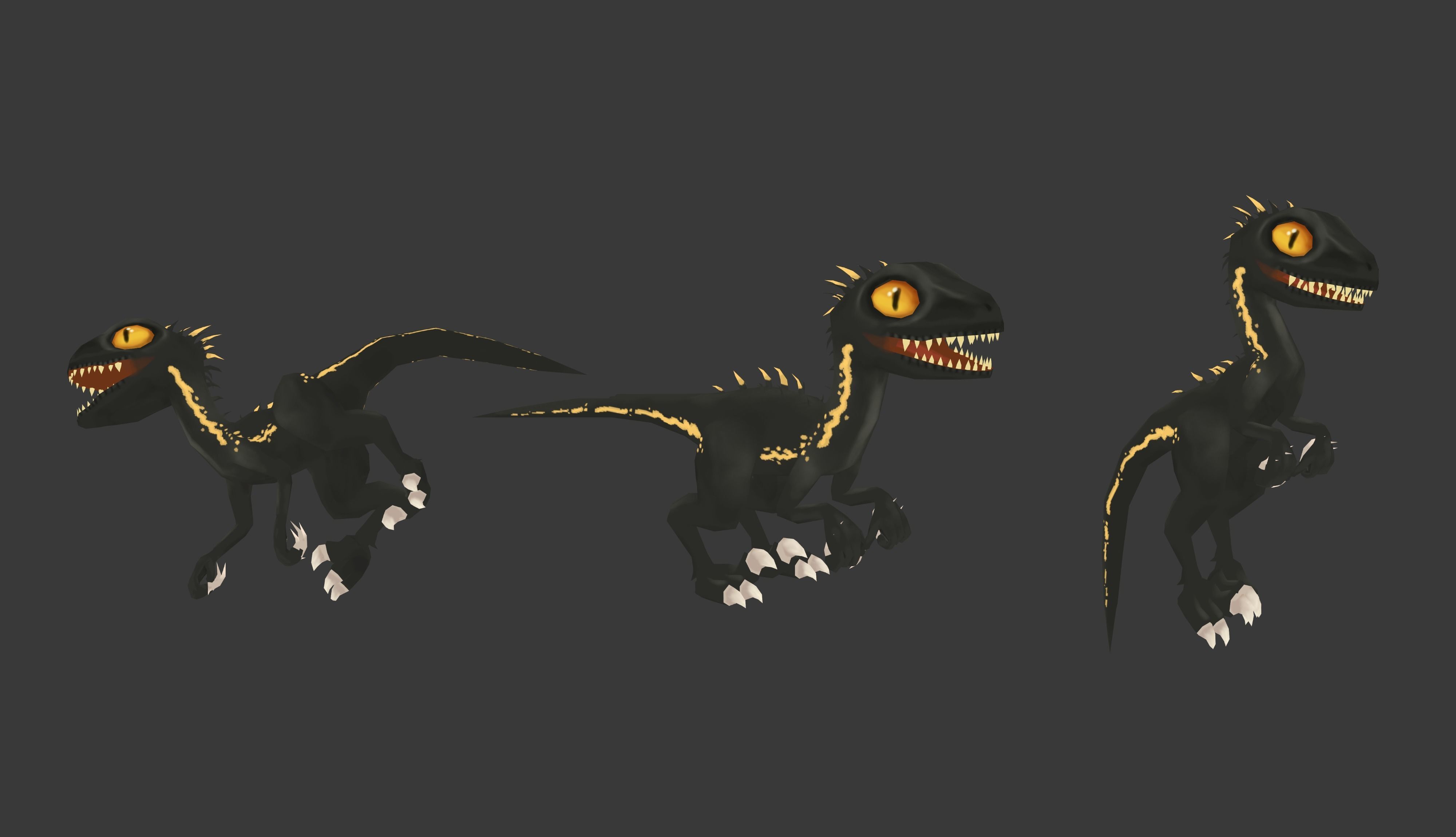 3D model Low Poly IndoRaptor Animated VR / AR / low-poly | CGTrader