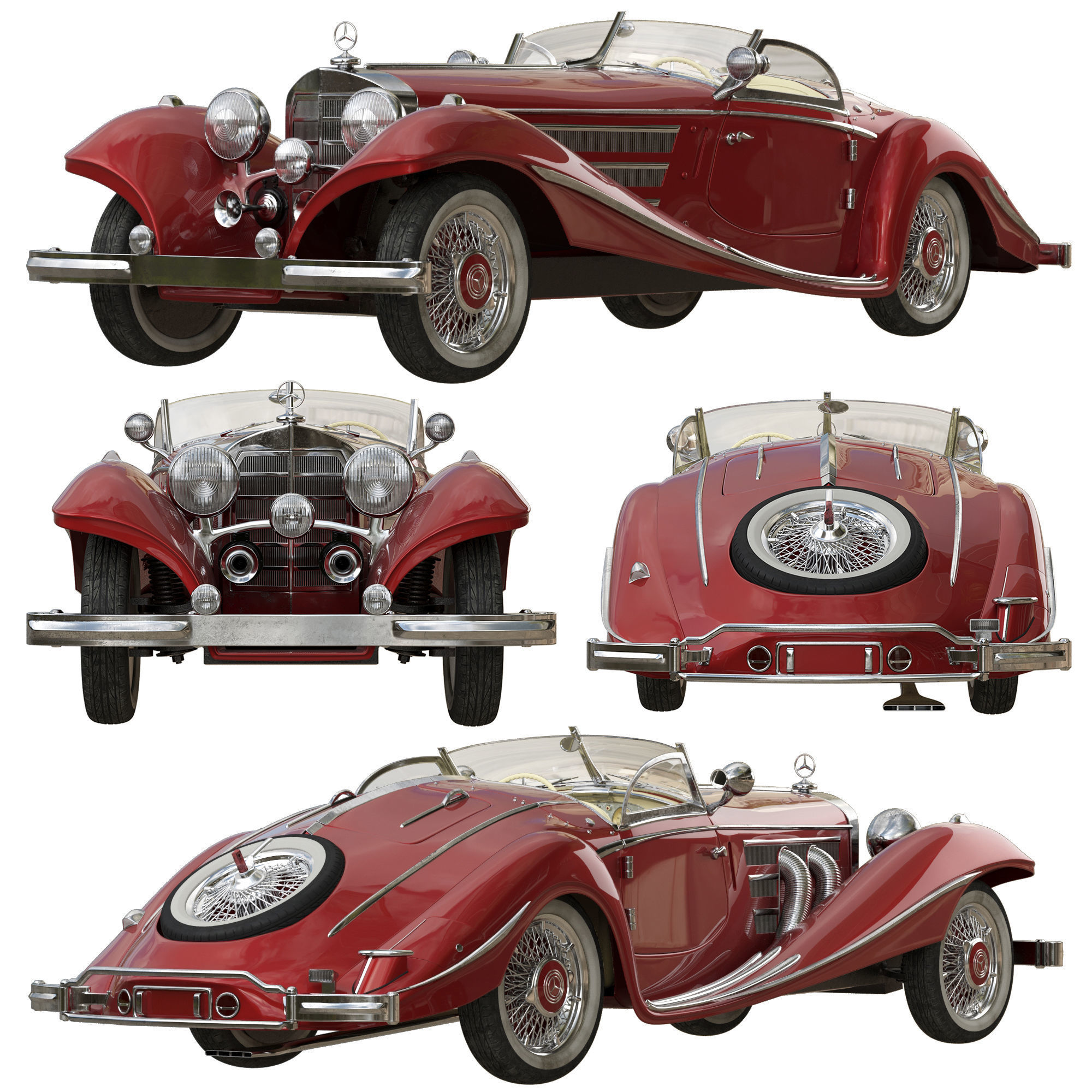 Mercedes 540k roadster 3D model | CGTrader