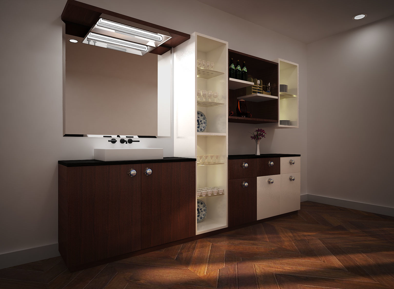 Crockery unit 3D model rigged | CGTrader