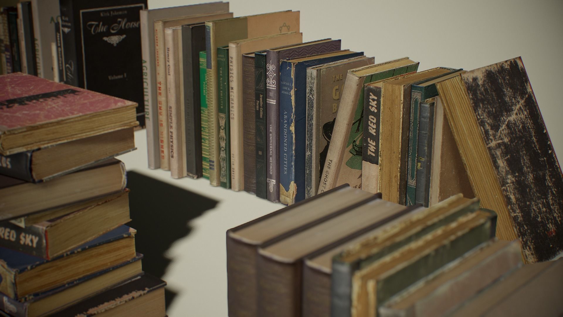 3D model PBR Retro Books VR / AR / low-poly | CGTrader