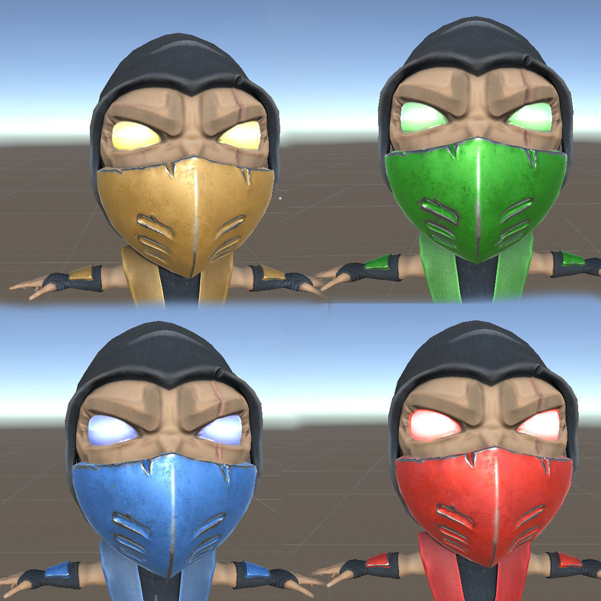 3D model Child Ninja low poly pack VR / AR / low-poly rigged | CGTrader