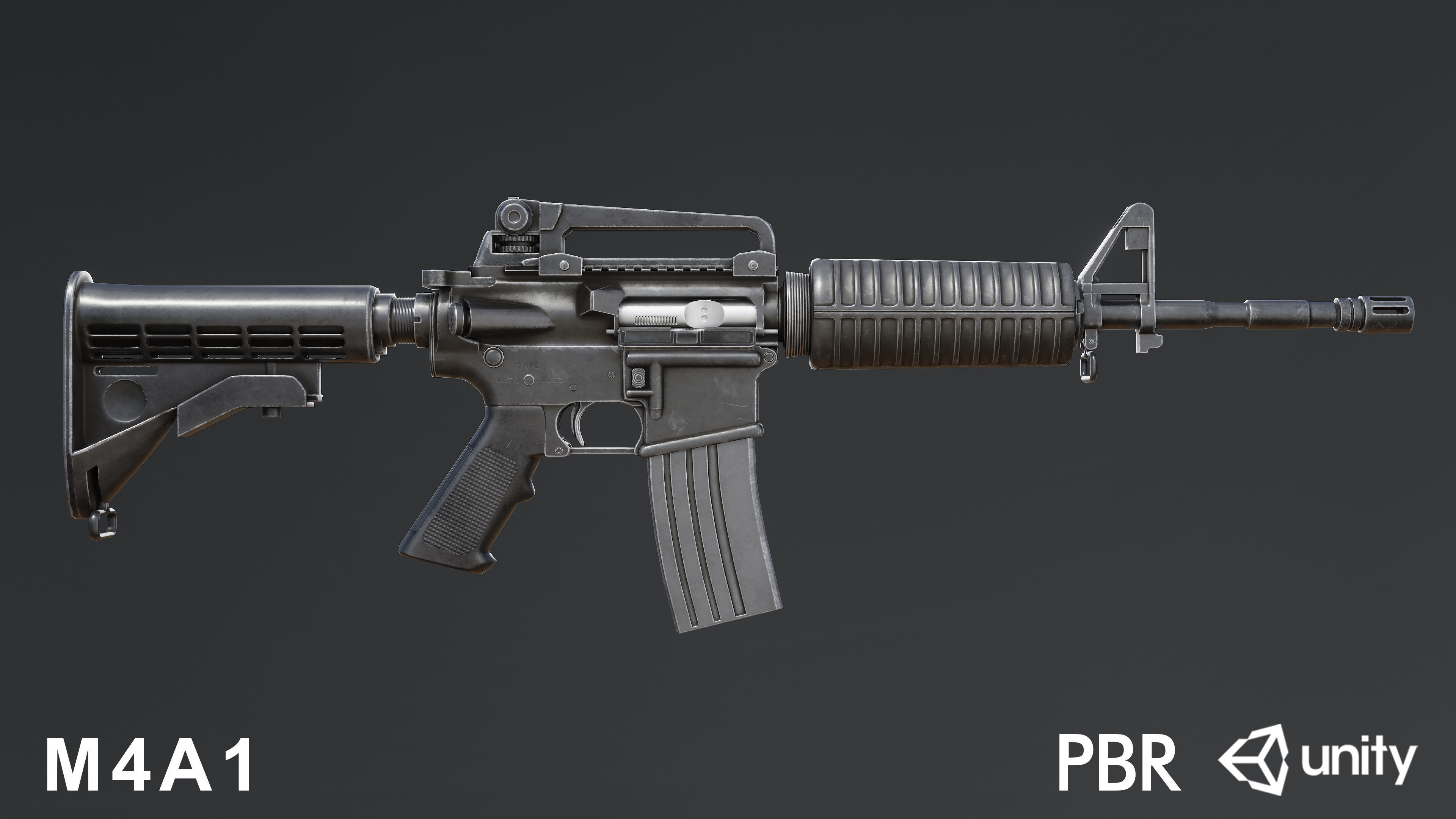 low-poly M4A1 for Gameasset | CGTrader